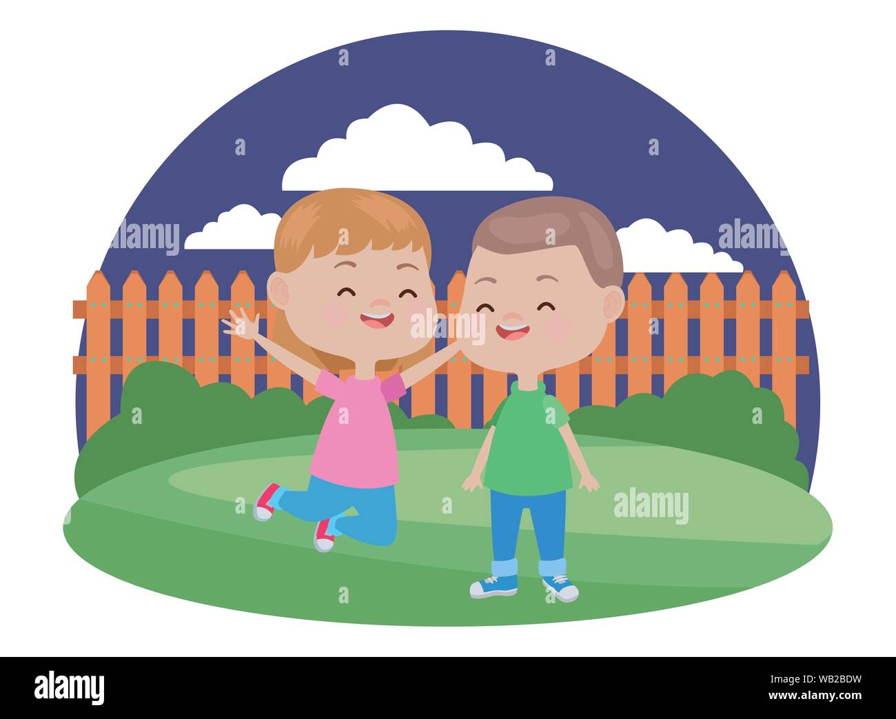 Cute happy kids having fun cartoons Stock Vector Image & Art - Alamy