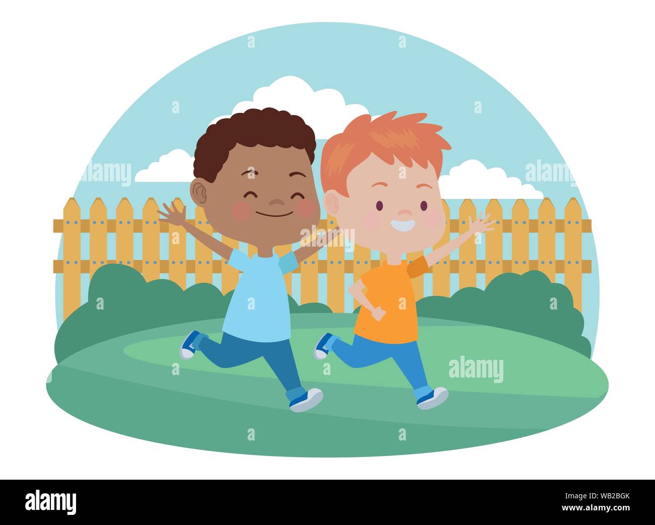 Cute happy kids having fun cartoons Stock Vector Image & Art - Alamy