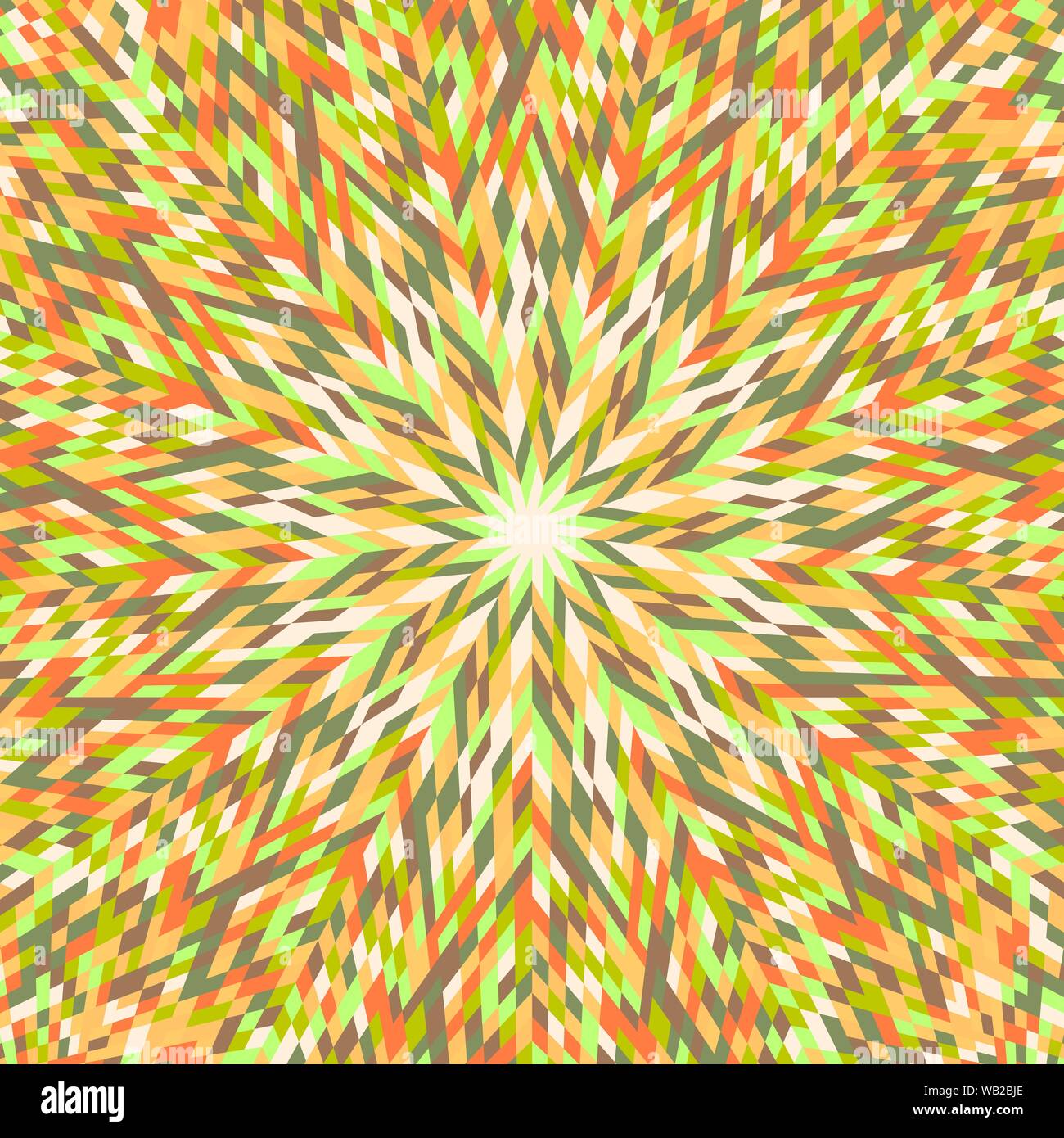Dynamic colorful radial tiled mosaic pattern background - abstract hypnotic circular vector ...
