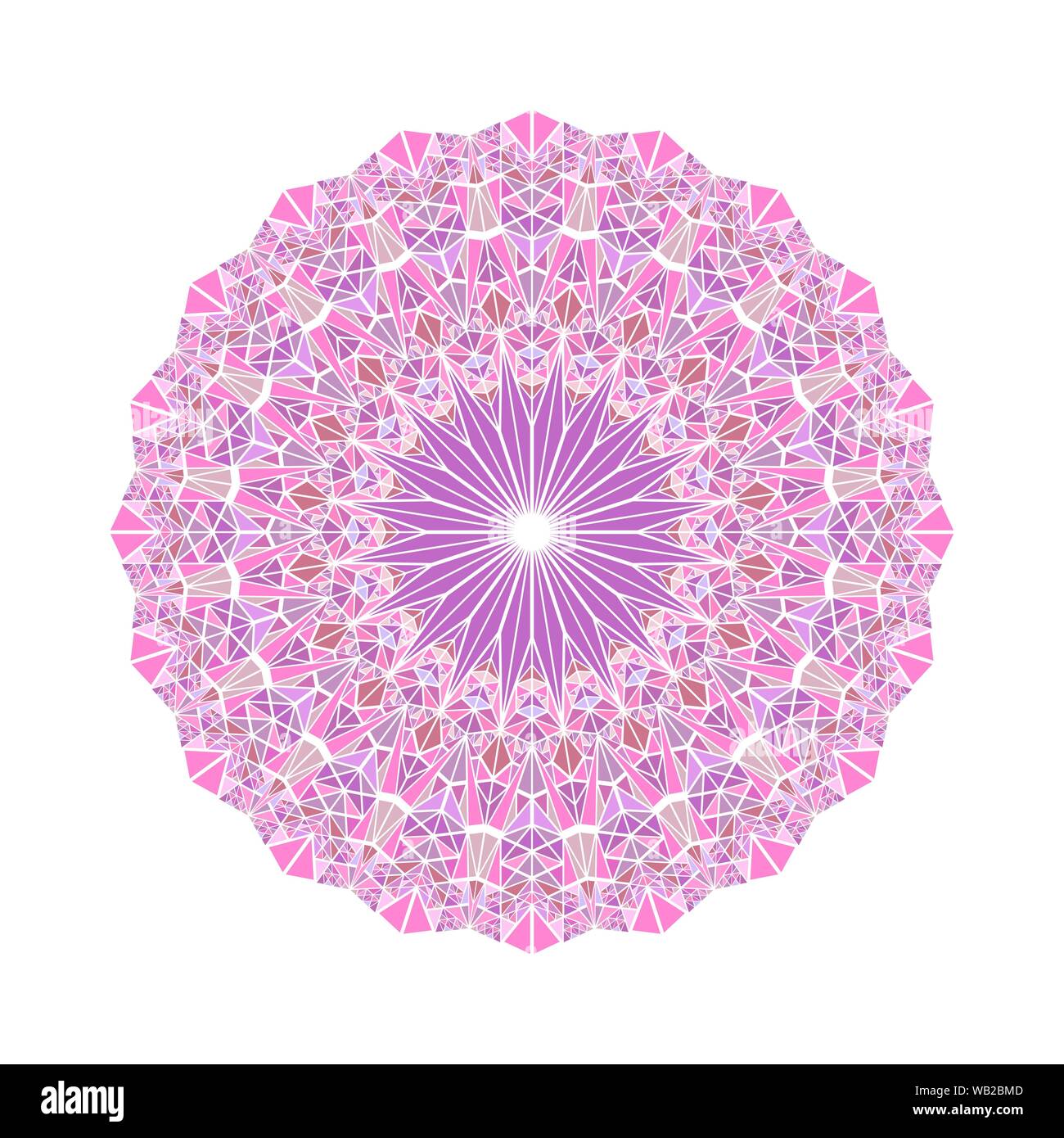 Round Ornate Triangle Tile Mosaic Mandala Polygonal Abstract Vector Illustration From