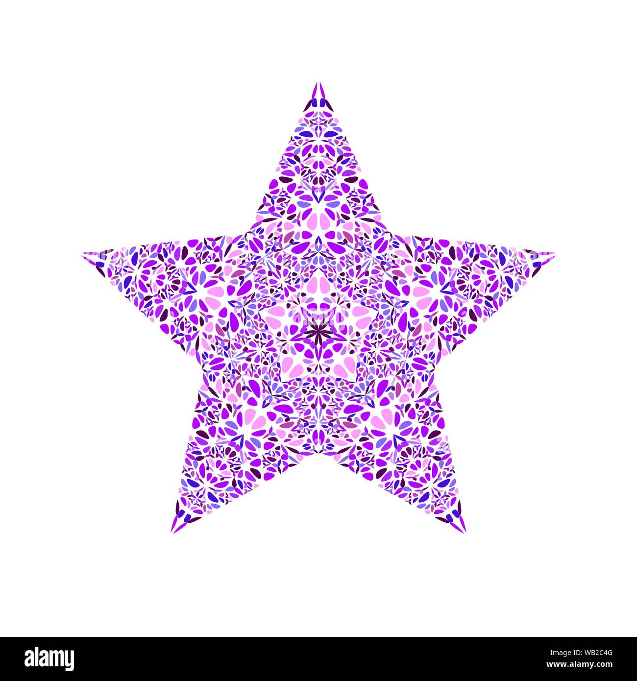 Colorful isolated abstract floral mosaic star shape - ornamental ...