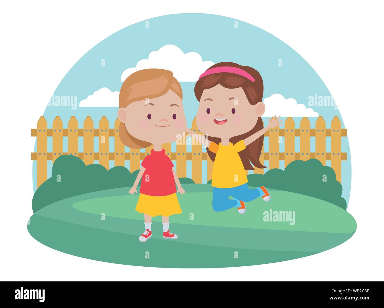 Cute happy kids having fun cartoons Stock Vector Image & Art - Alamy