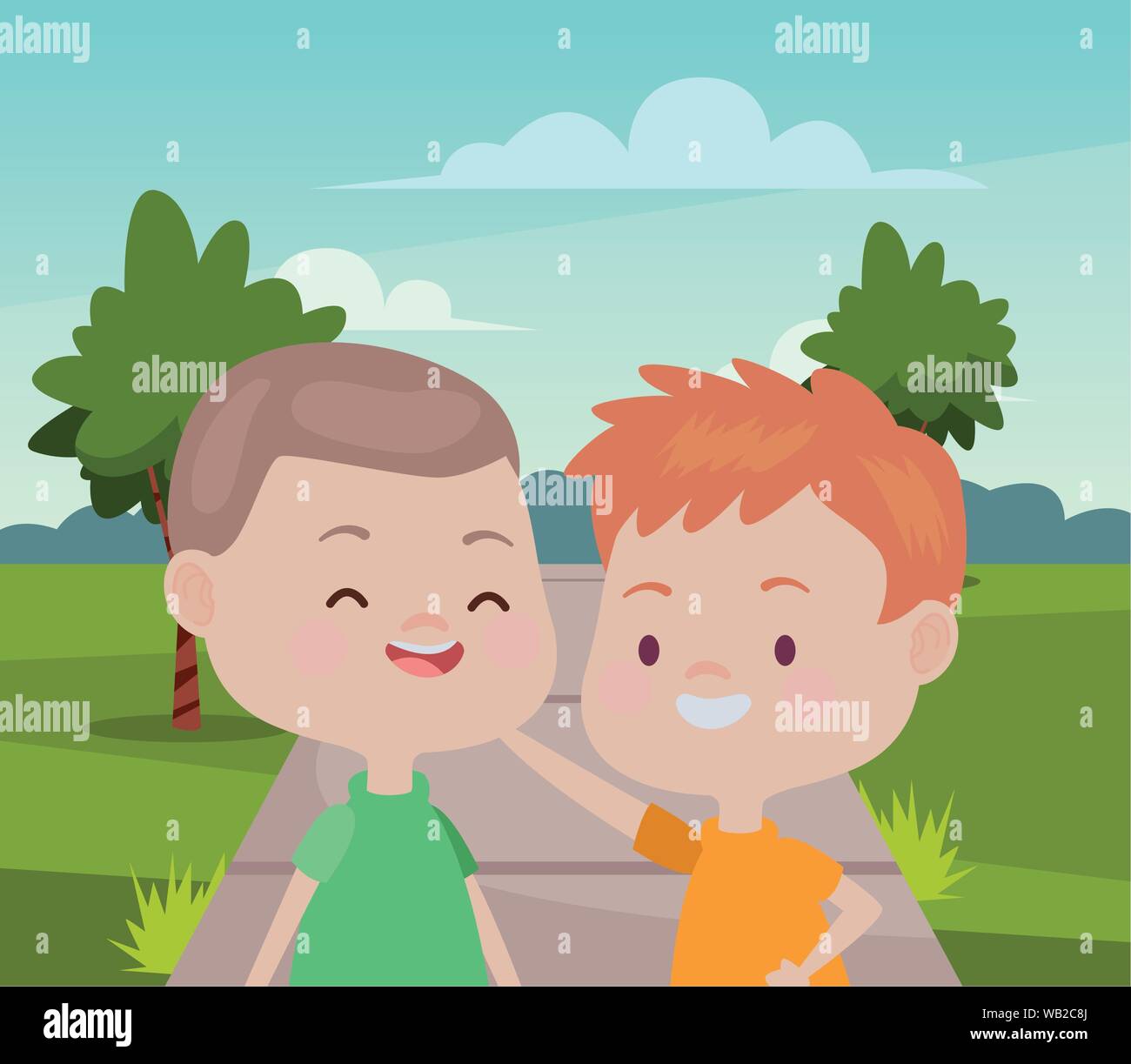 Cute happy kids having fun cartoons Stock Vector Image & Art - Alamy