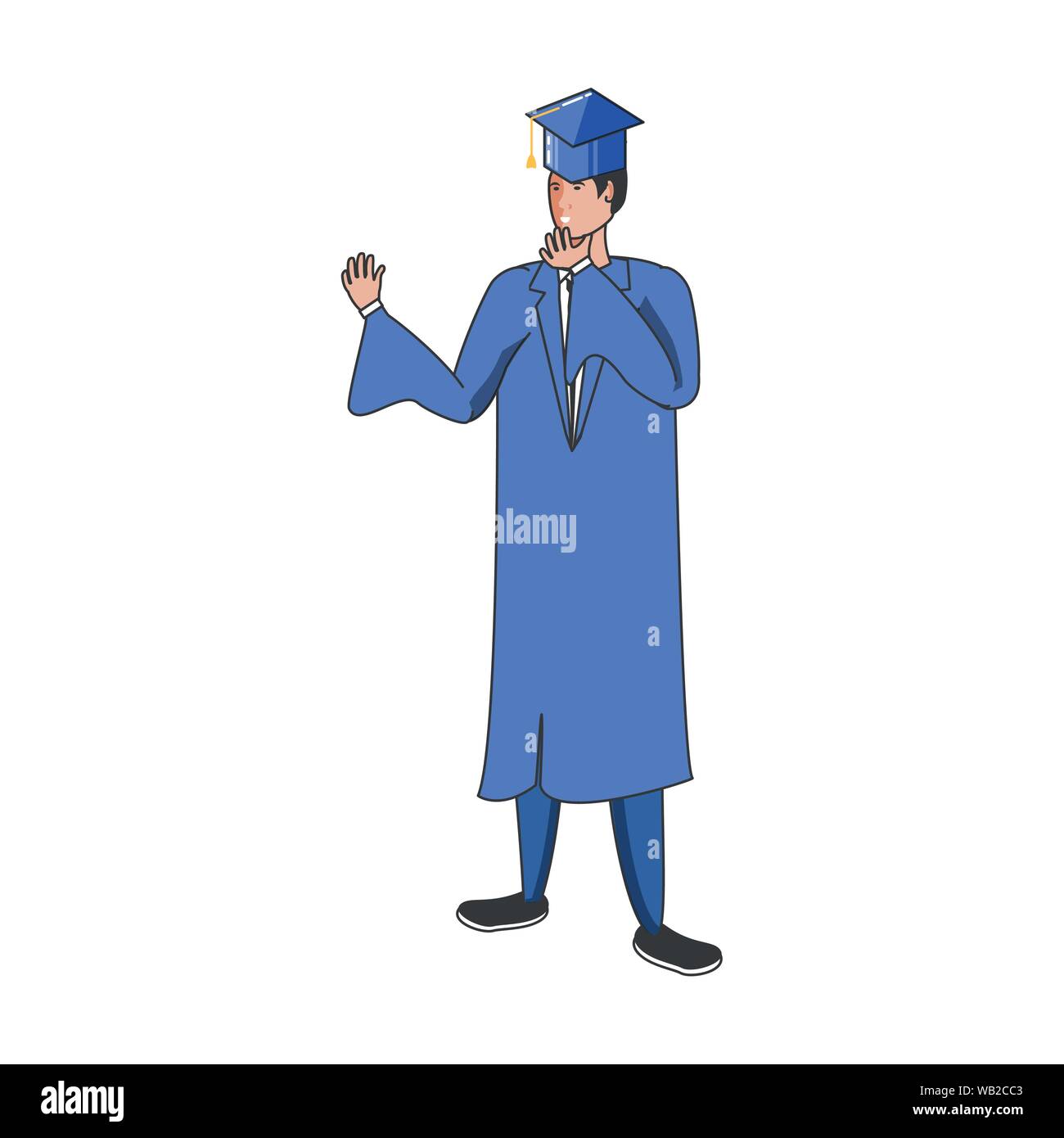 young boy student graduated character vector illustration design Stock ...