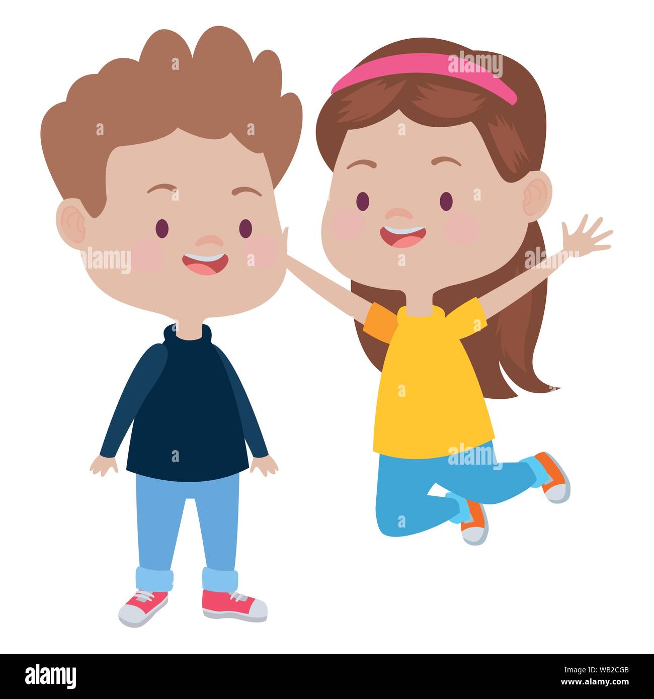 Cute happy kids having fun cartoons Stock Vector Image & Art - Alamy