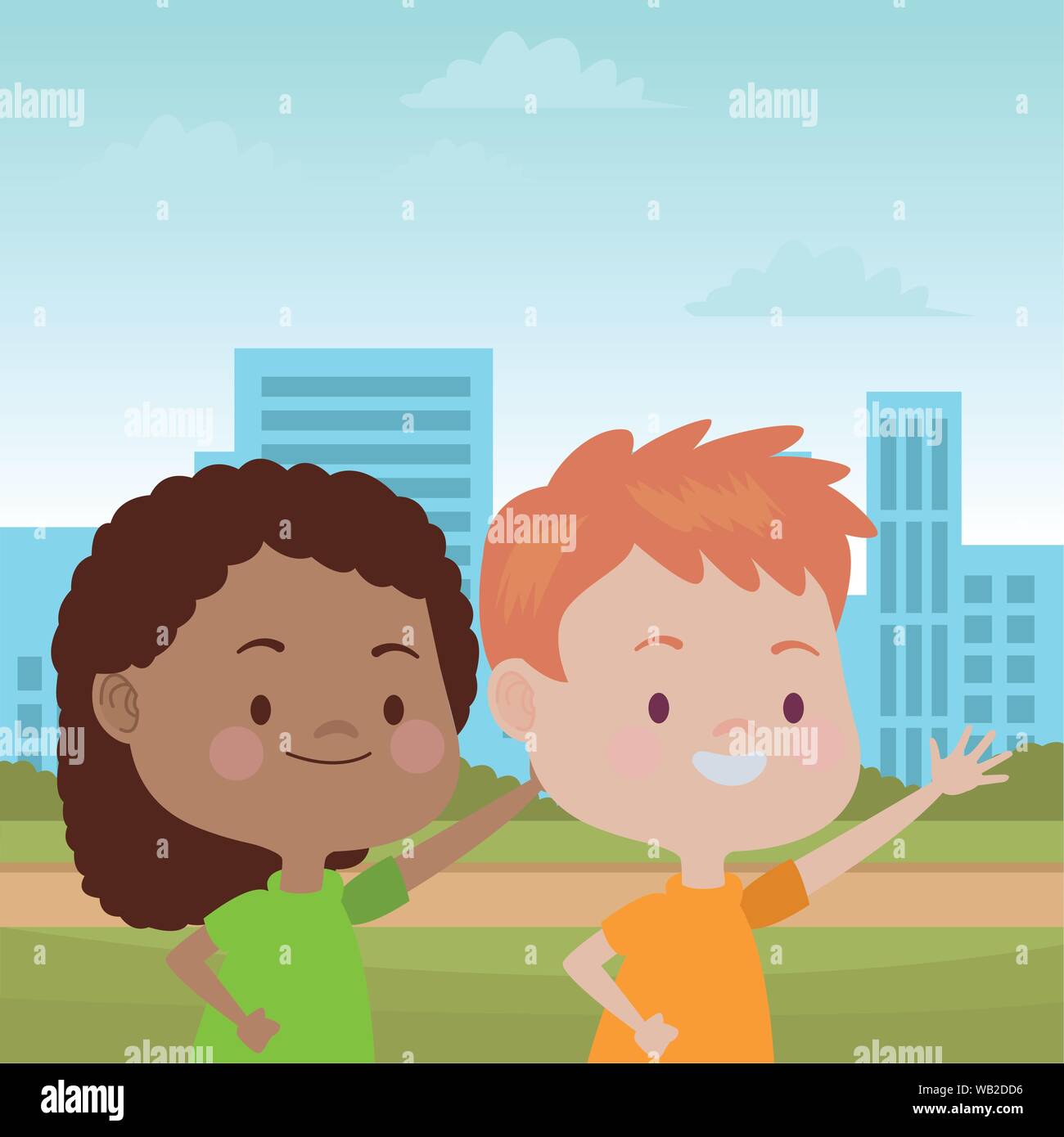 Cute happy kids having fun cartoons Stock Vector Image & Art - Alamy