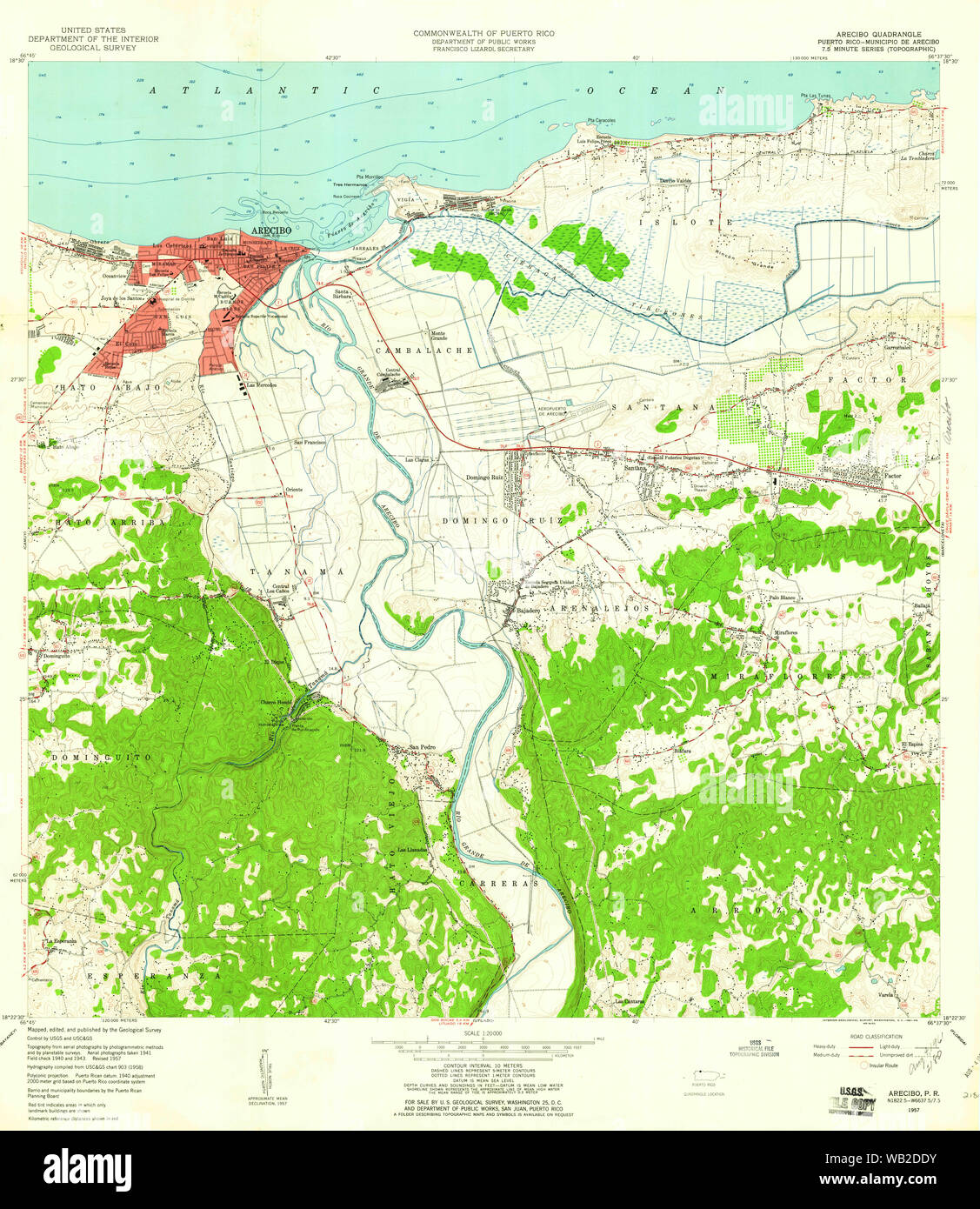 USGS TOPO Map Puerto Rico PR Arecibo 362030 1957 20000 Restoration ...