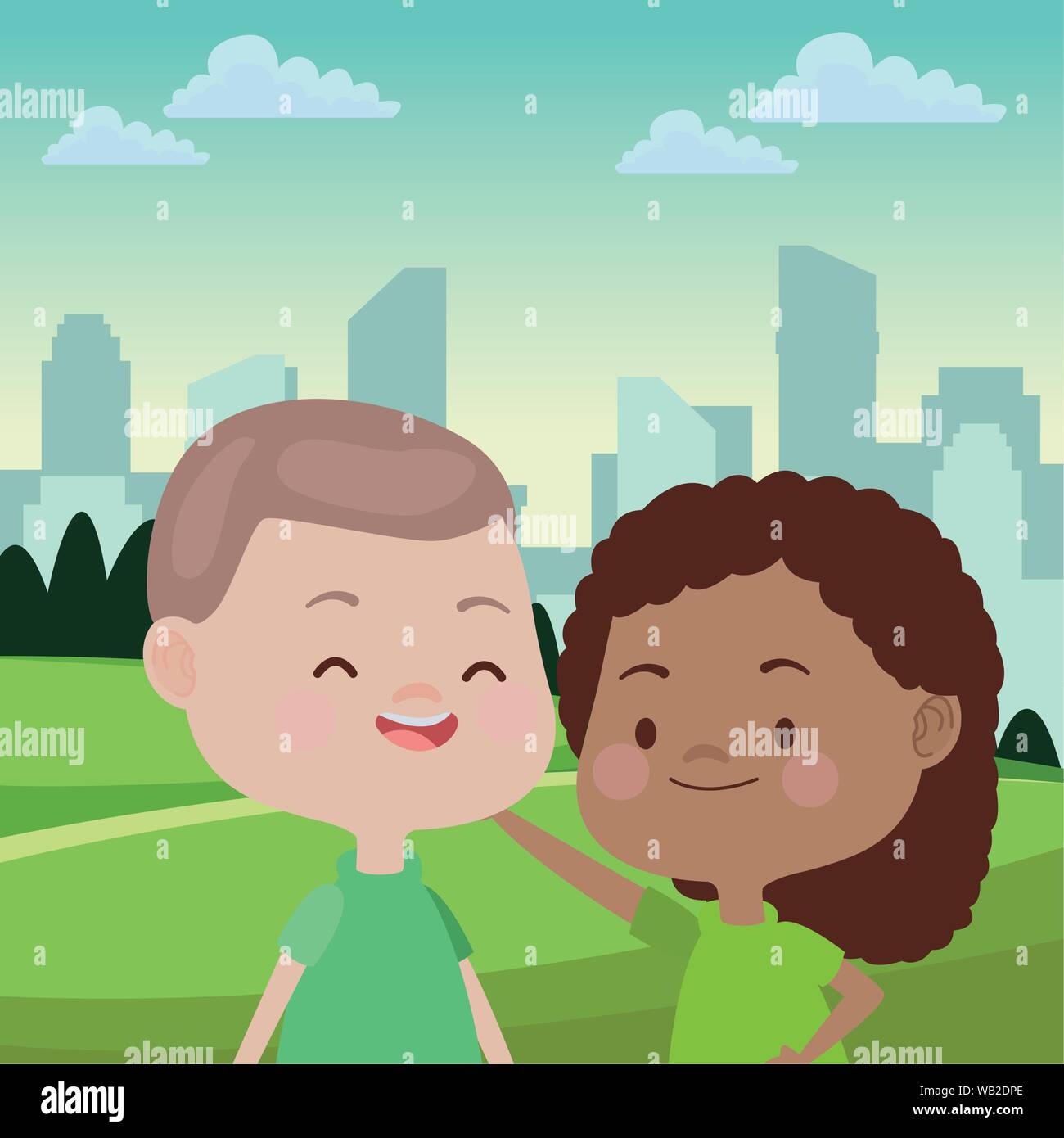 Cute happy kids having fun cartoons Stock Vector Image & Art - Alamy