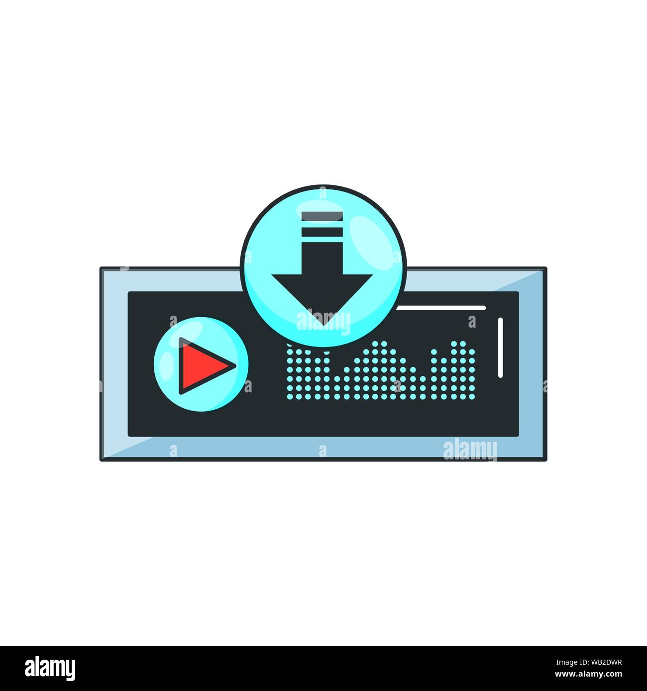 audio player display with sound graohic vector illustration design ...