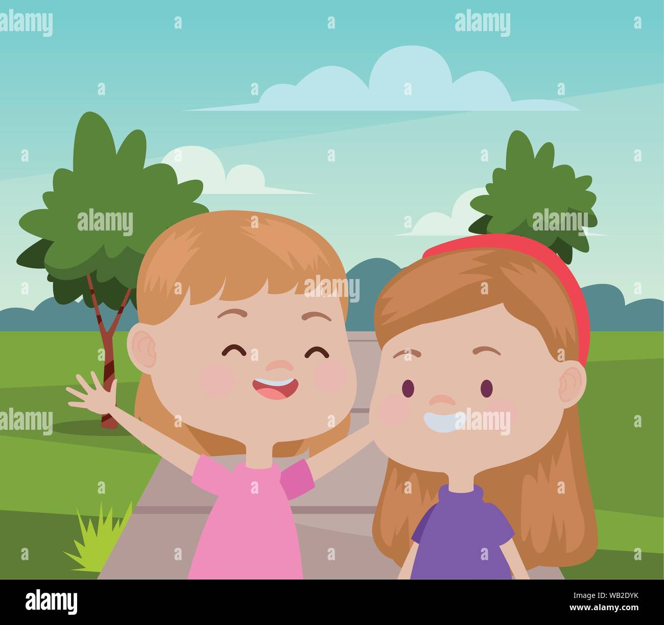 Cute happy kids having fun cartoons Stock Vector Image & Art - Alamy