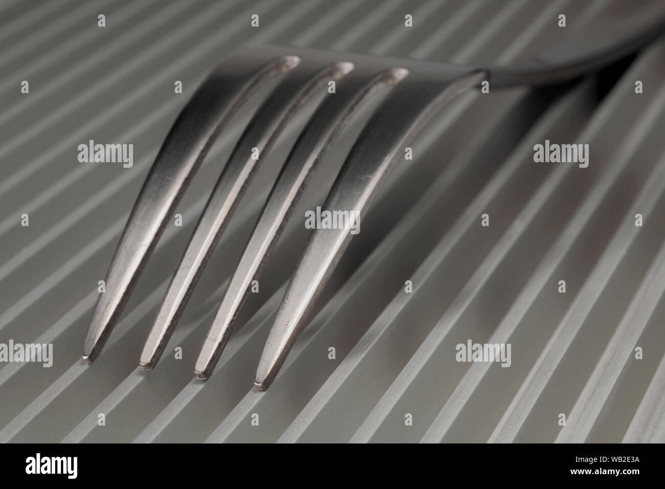 Abstract artistic picture of forks on a parallel grid structure Stock ...