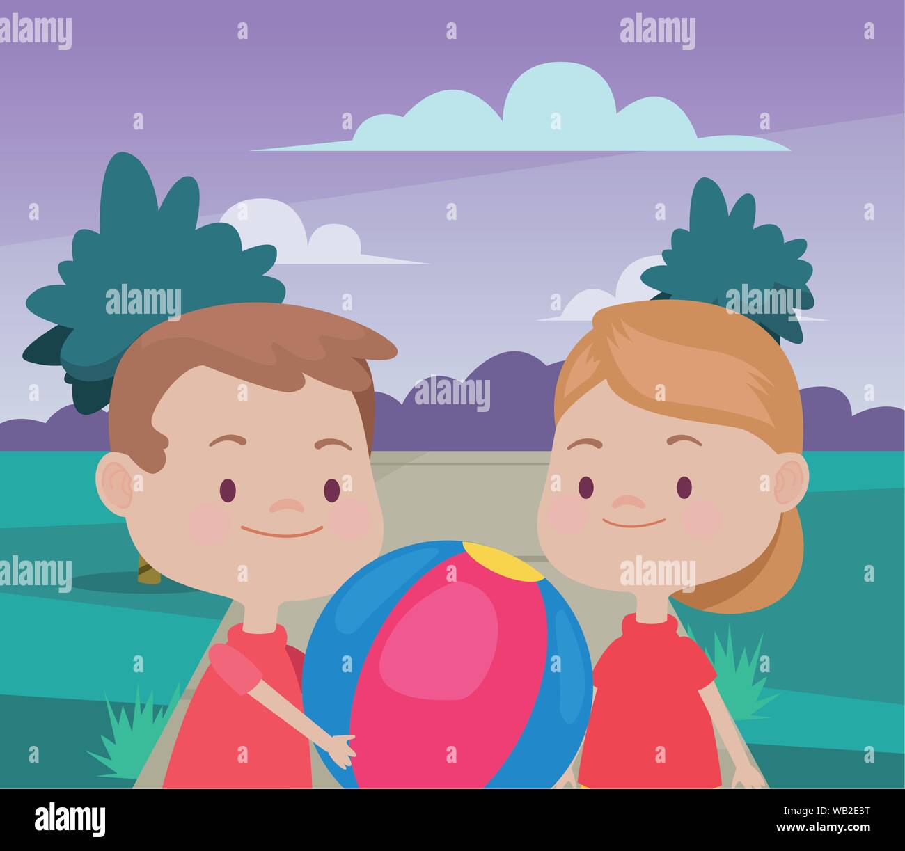 Cute happy kids having fun cartoons Stock Vector Image & Art - Alamy