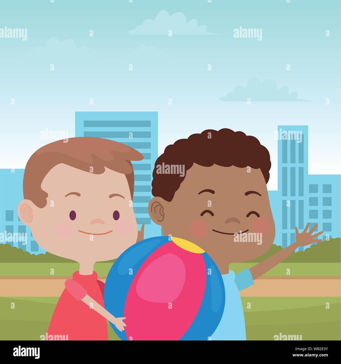 Cute happy kids having fun cartoons Stock Vector Image & Art - Alamy