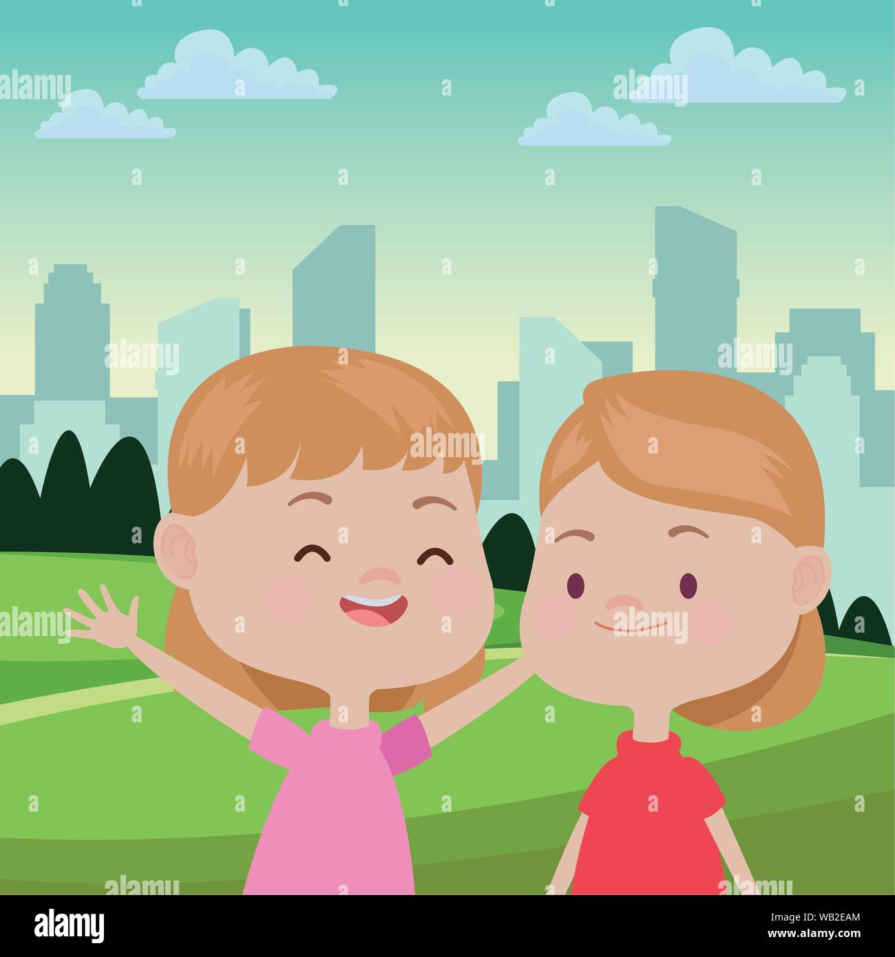 Cute happy kids having fun cartoons Stock Vector Image & Art - Alamy