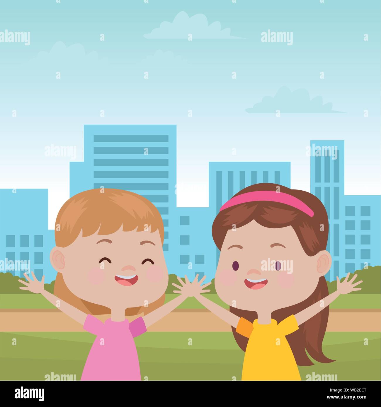 Cute happy kids having fun cartoons Stock Vector Image & Art - Alamy