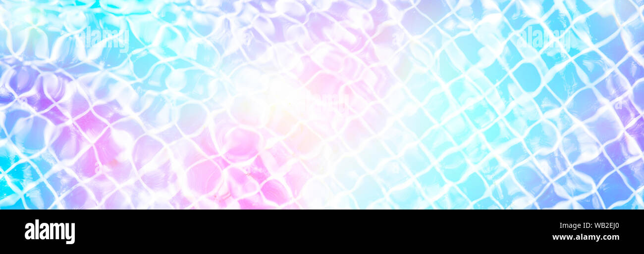 Swimming pool with rippling motion texture swirls toned in multicolored ...