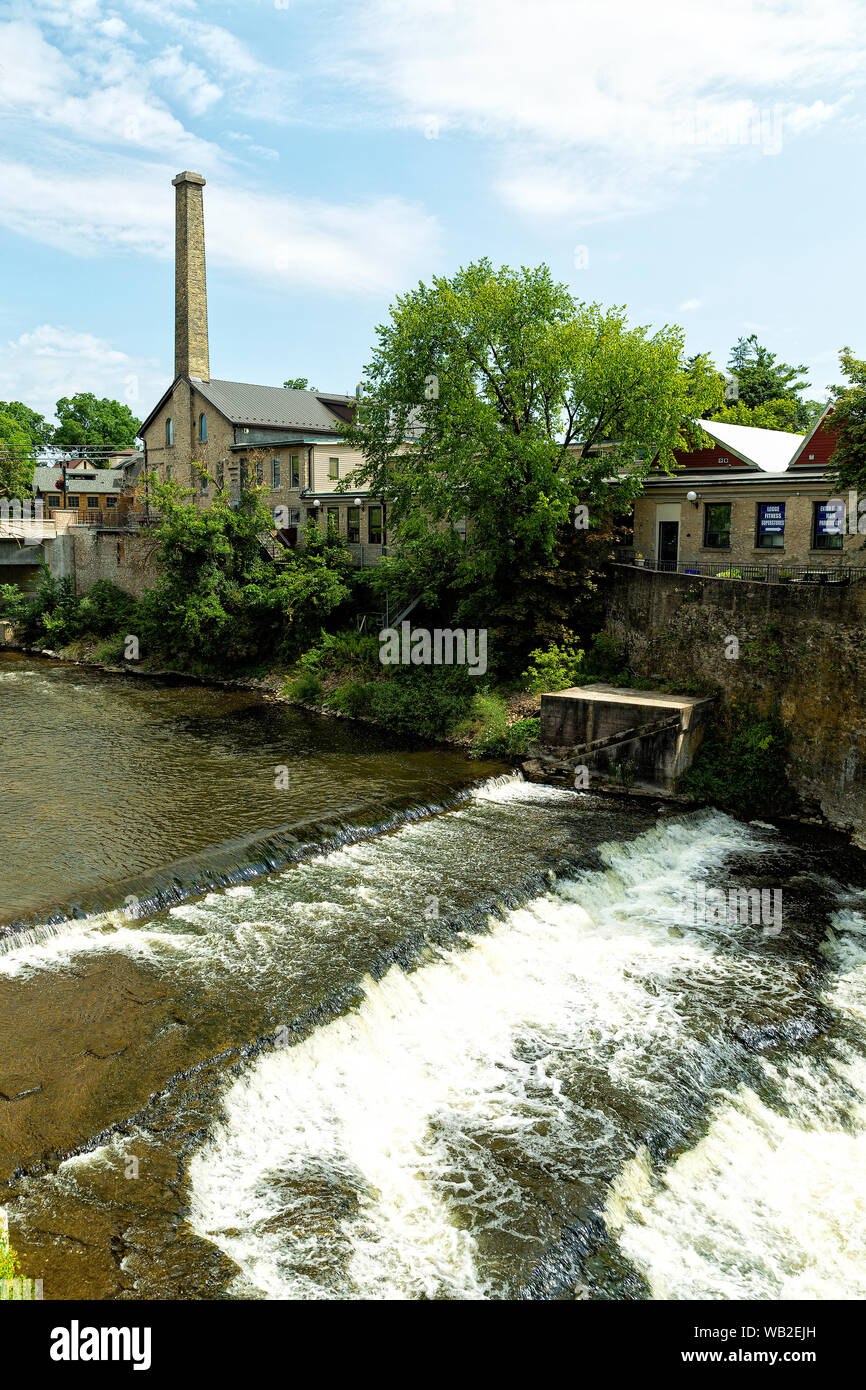 Fergus Market Building on the Grand River. Fergus Ontario Canada Stock ...