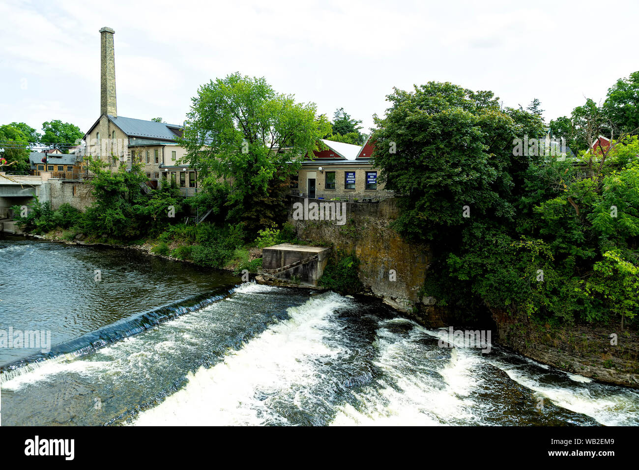 Fergus Market Building on the Grand River. Fergus Ontario Canada Stock ...