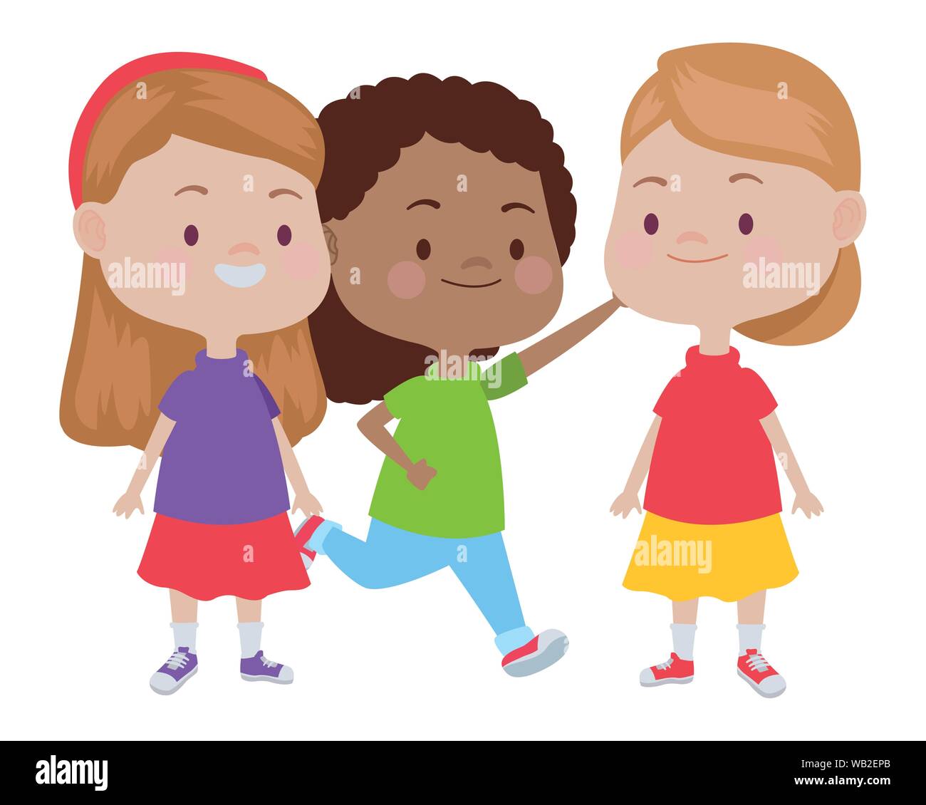Cute happy kids having fun cartoons Stock Vector Image & Art - Alamy