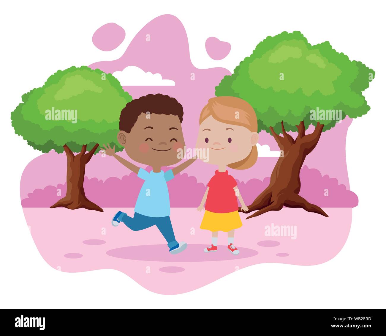 Cute happy kids having fun cartoons Stock Vector Image & Art - Alamy
