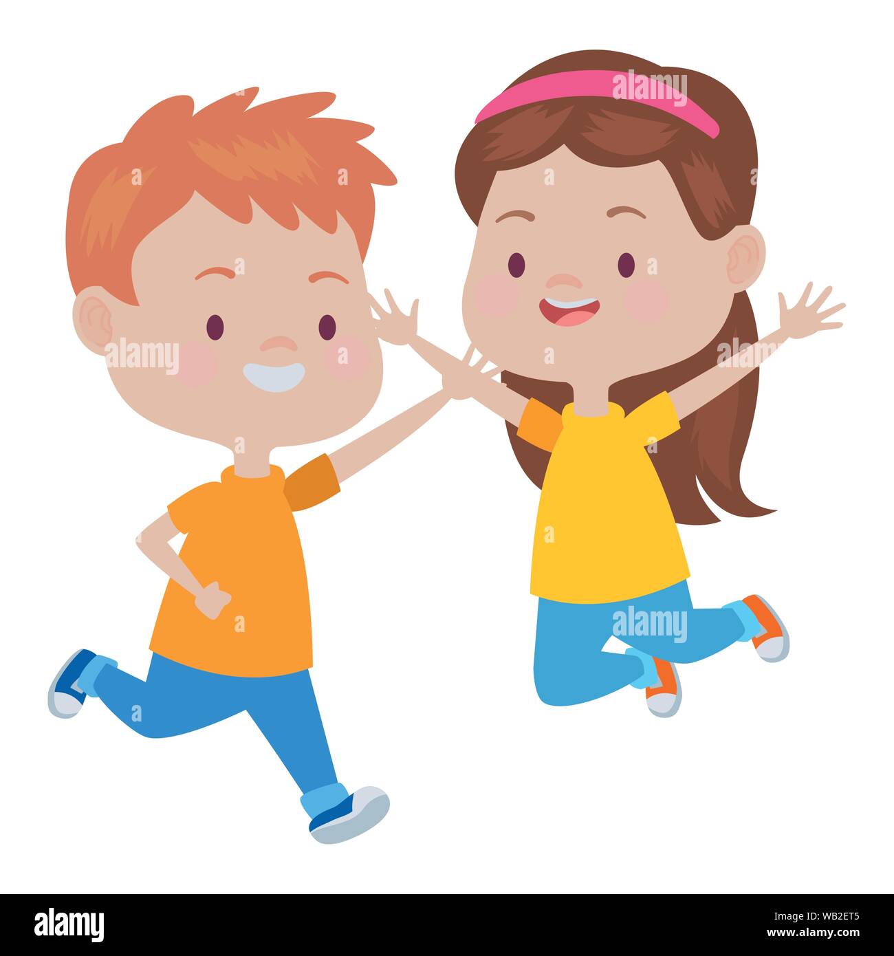Cute happy kids having fun cartoons Stock Vector Image & Art - Alamy