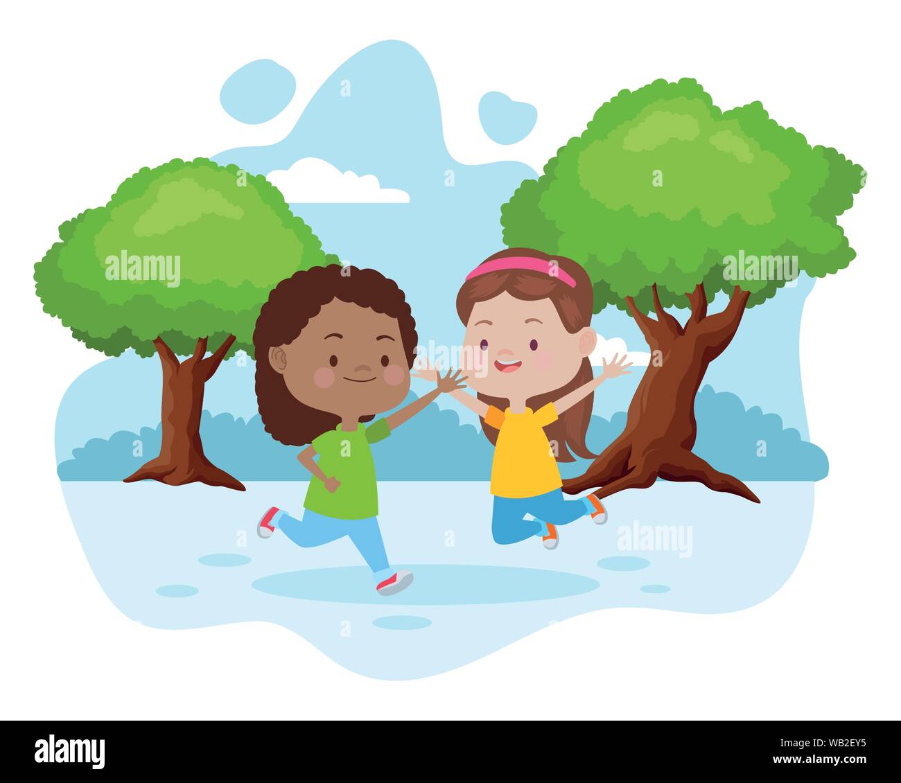 Cute happy kids having fun cartoons Stock Vector Image & Art - Alamy