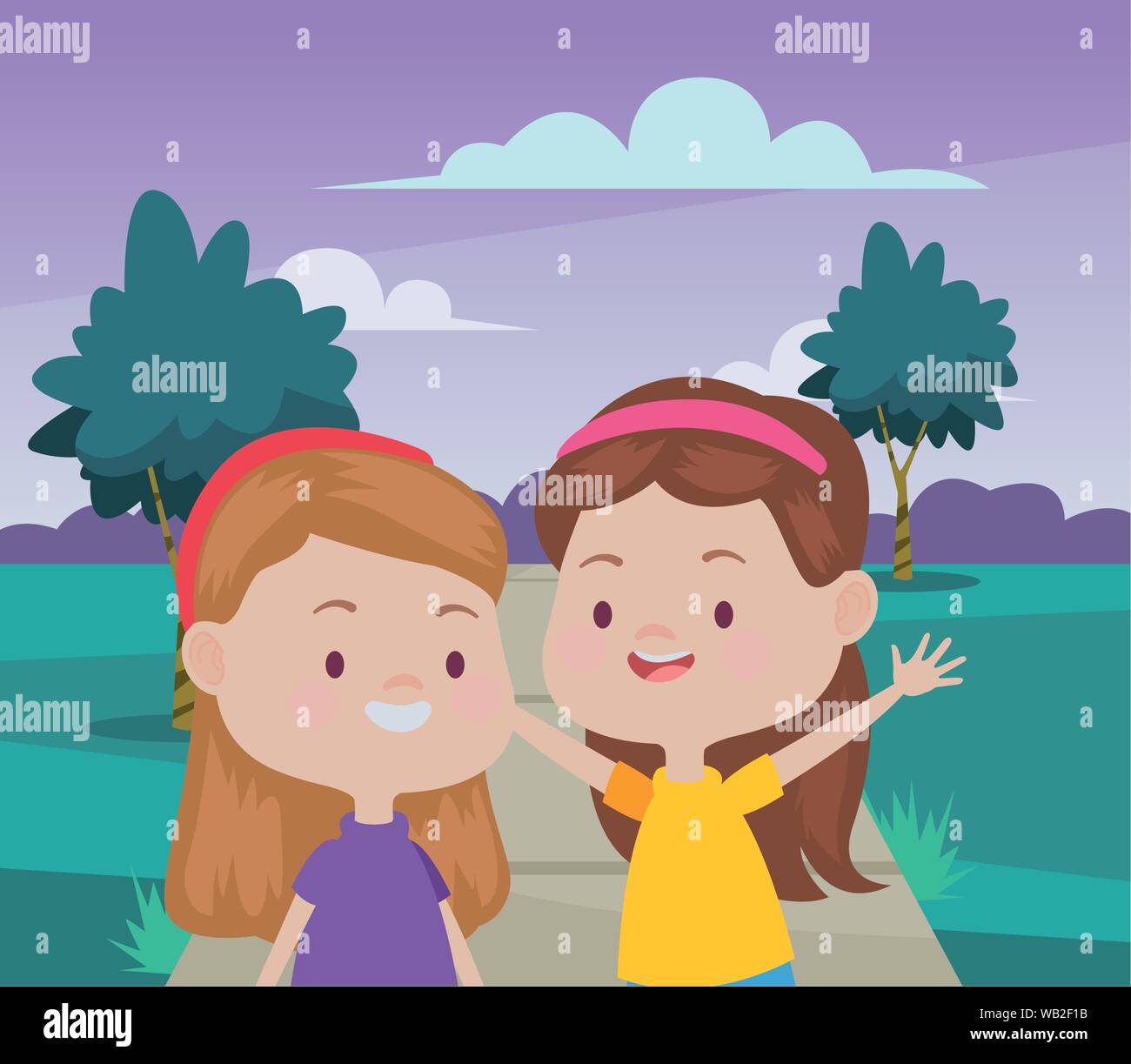 Cute happy kids having fun cartoons Stock Vector Image & Art - Alamy