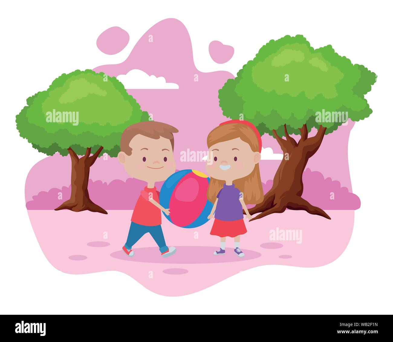Cute happy kids having fun cartoons Stock Vector Image & Art - Alamy
