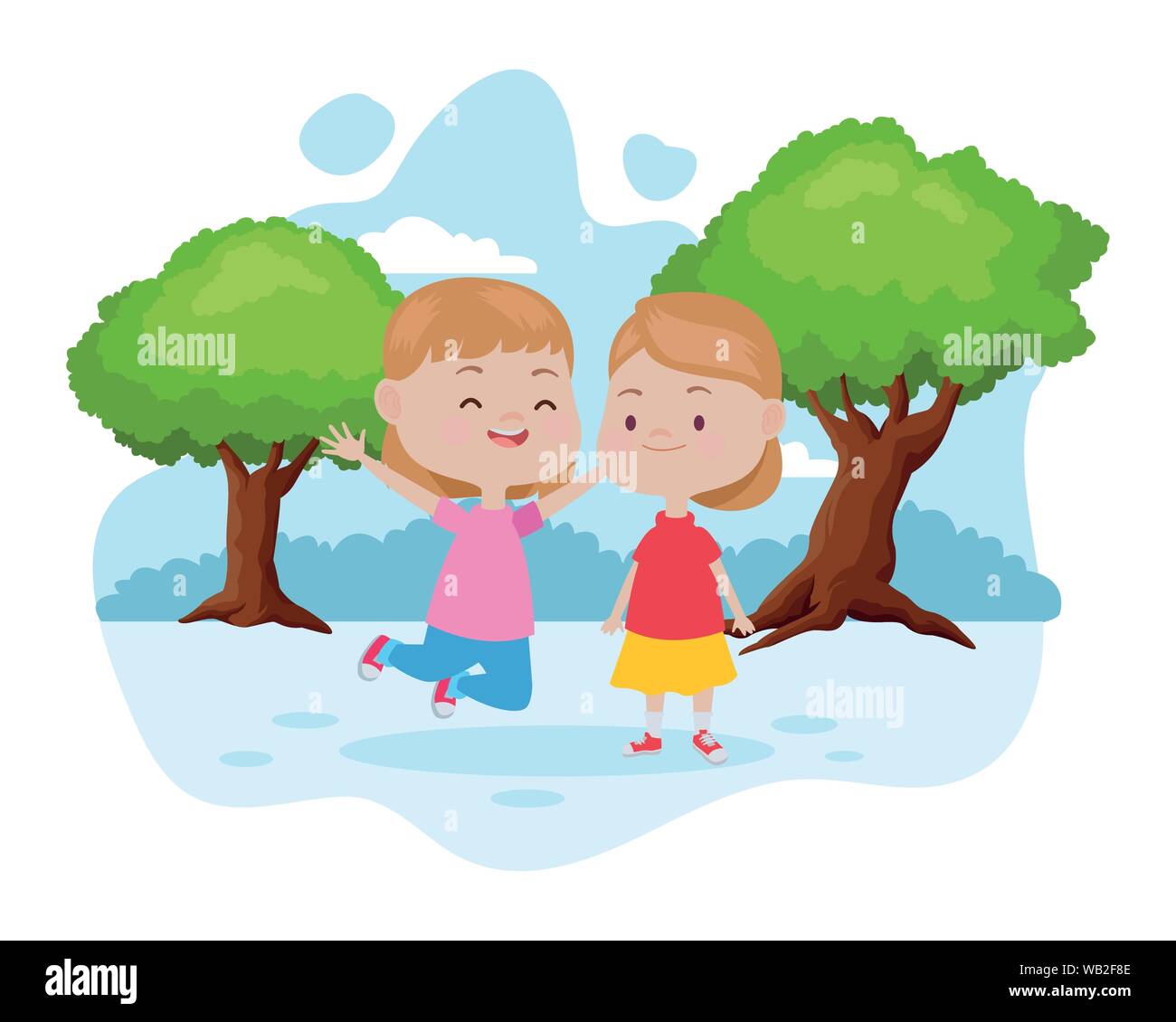 Cute happy kids having fun cartoons Stock Vector Image & Art - Alamy