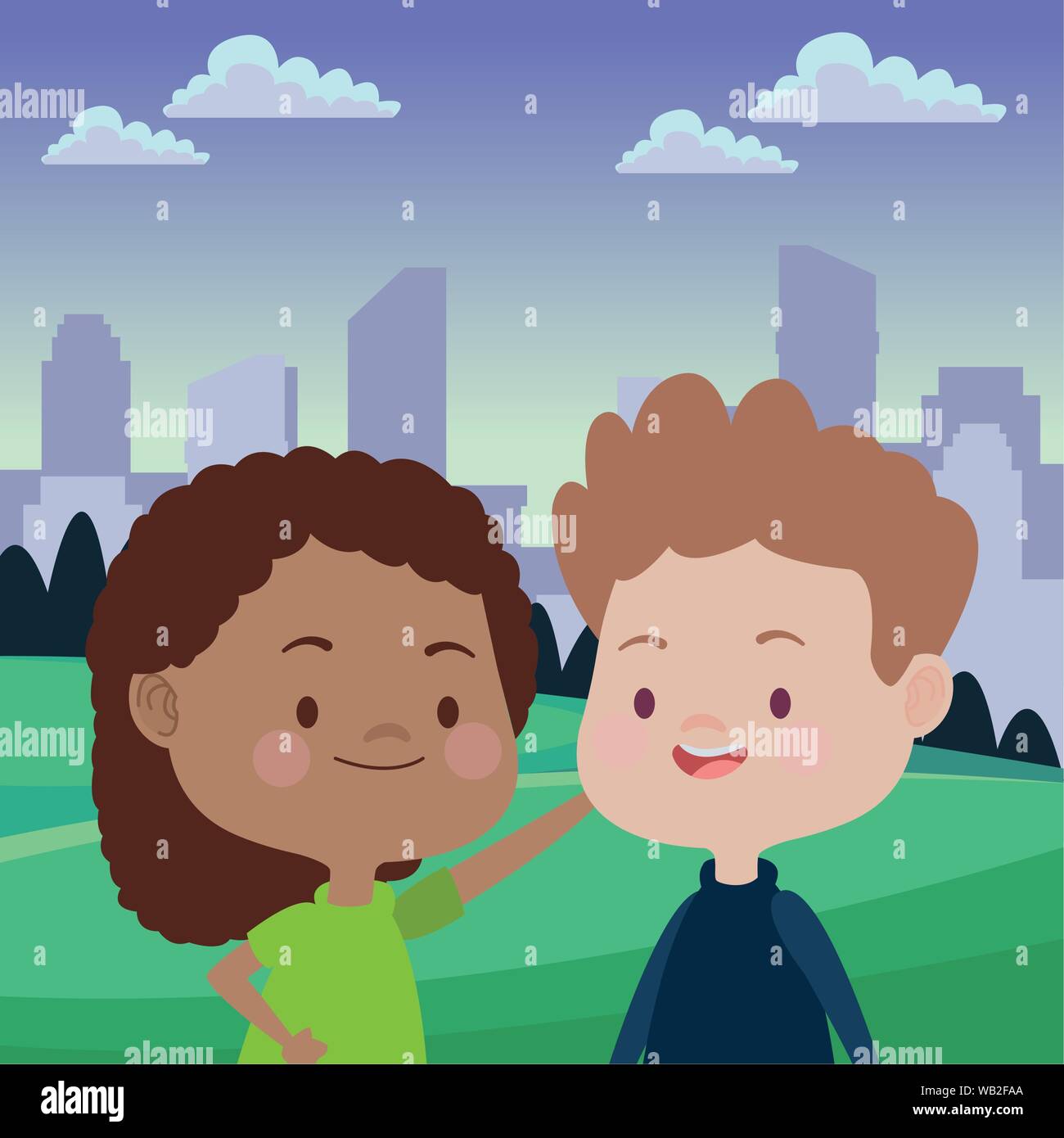 Cute happy kids having fun cartoons Stock Vector Image & Art - Alamy