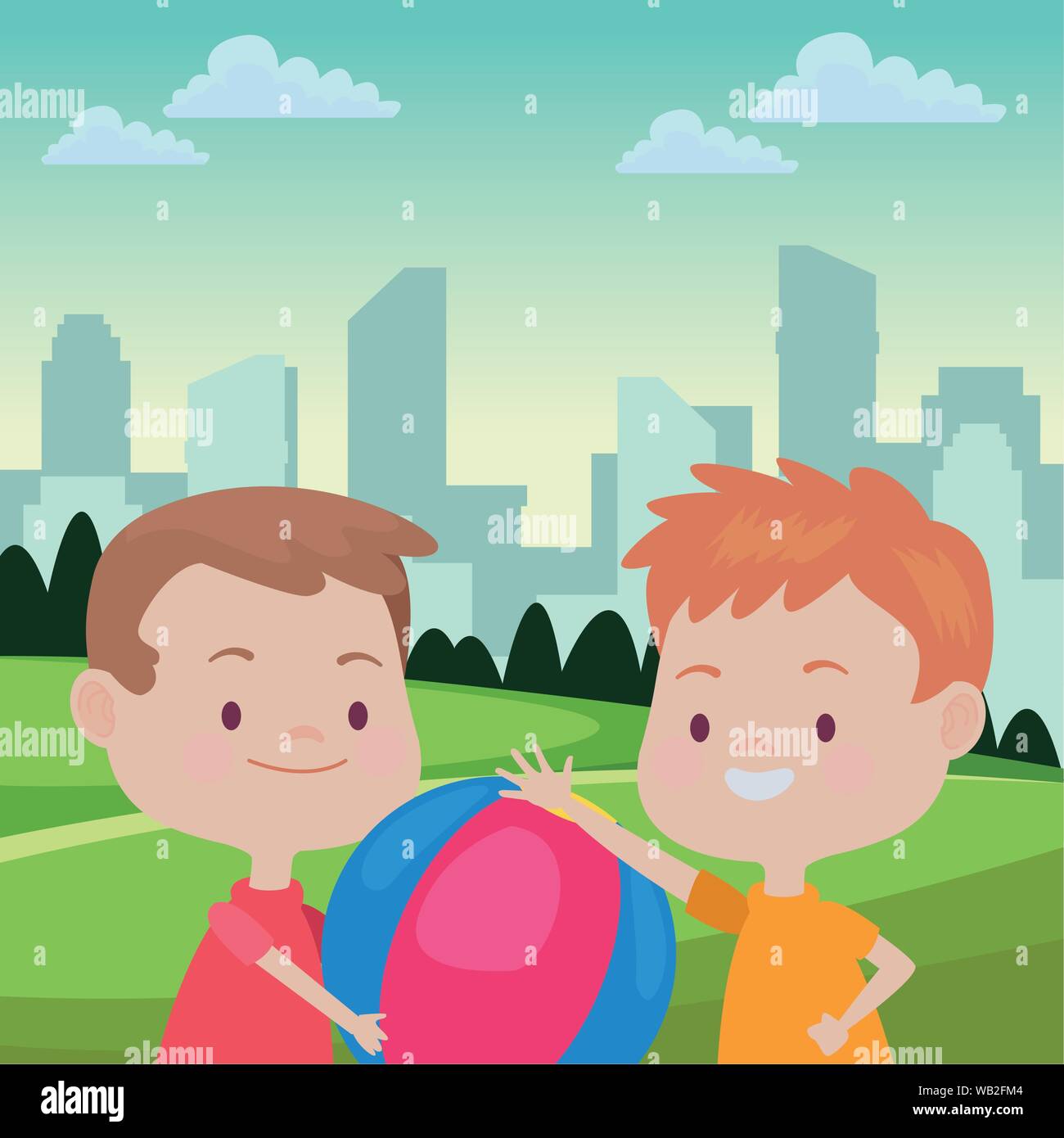Cute happy kids having fun cartoons Stock Vector Image & Art - Alamy
