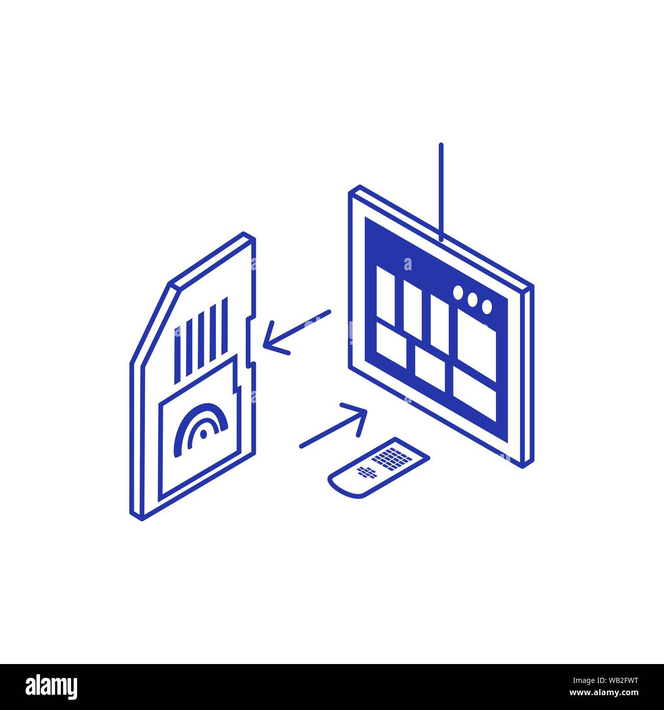 tablet device with sd card technology vector illustration design Stock ...