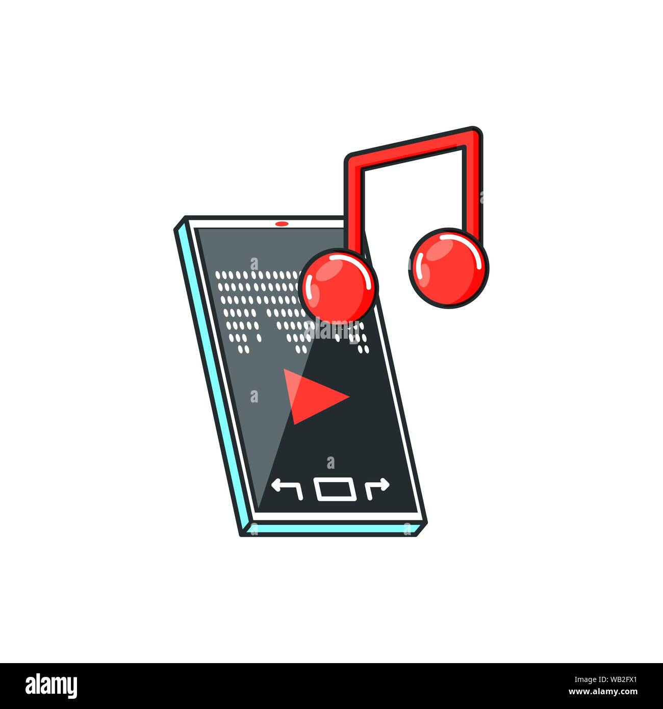 Cell phone music note Stock Vector Images - Alamy