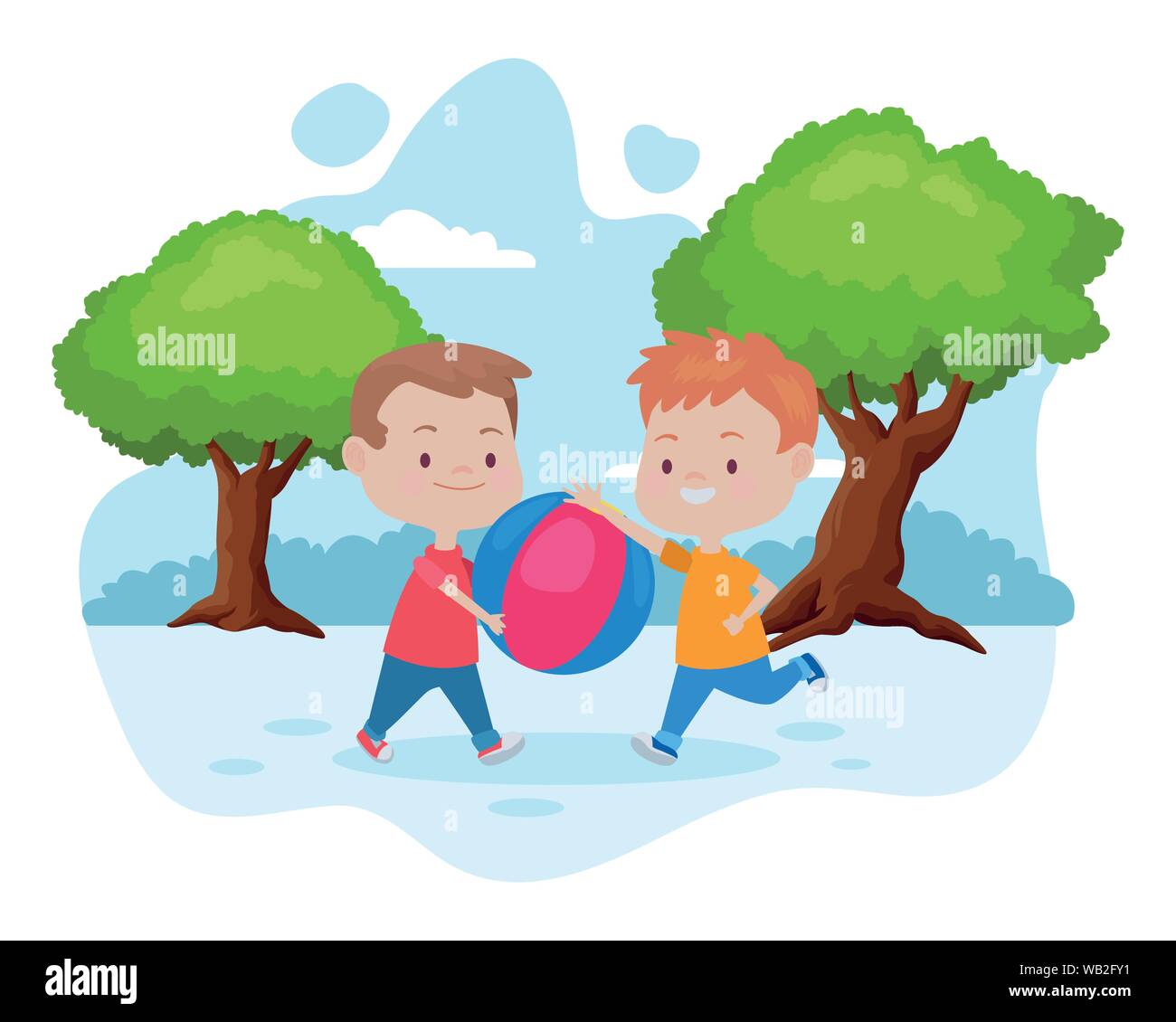 Cute happy kids having fun cartoons Stock Vector Image & Art - Alamy