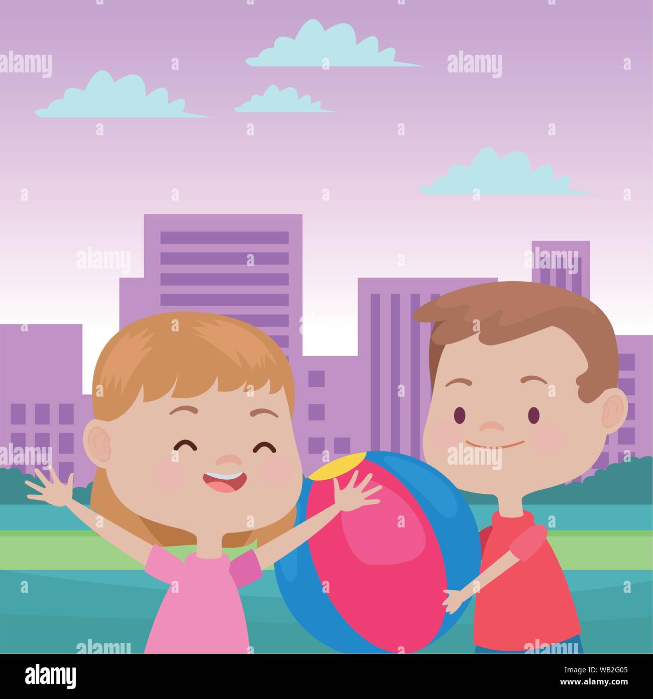 Cute happy kids having fun cartoons Stock Vector Image & Art - Alamy