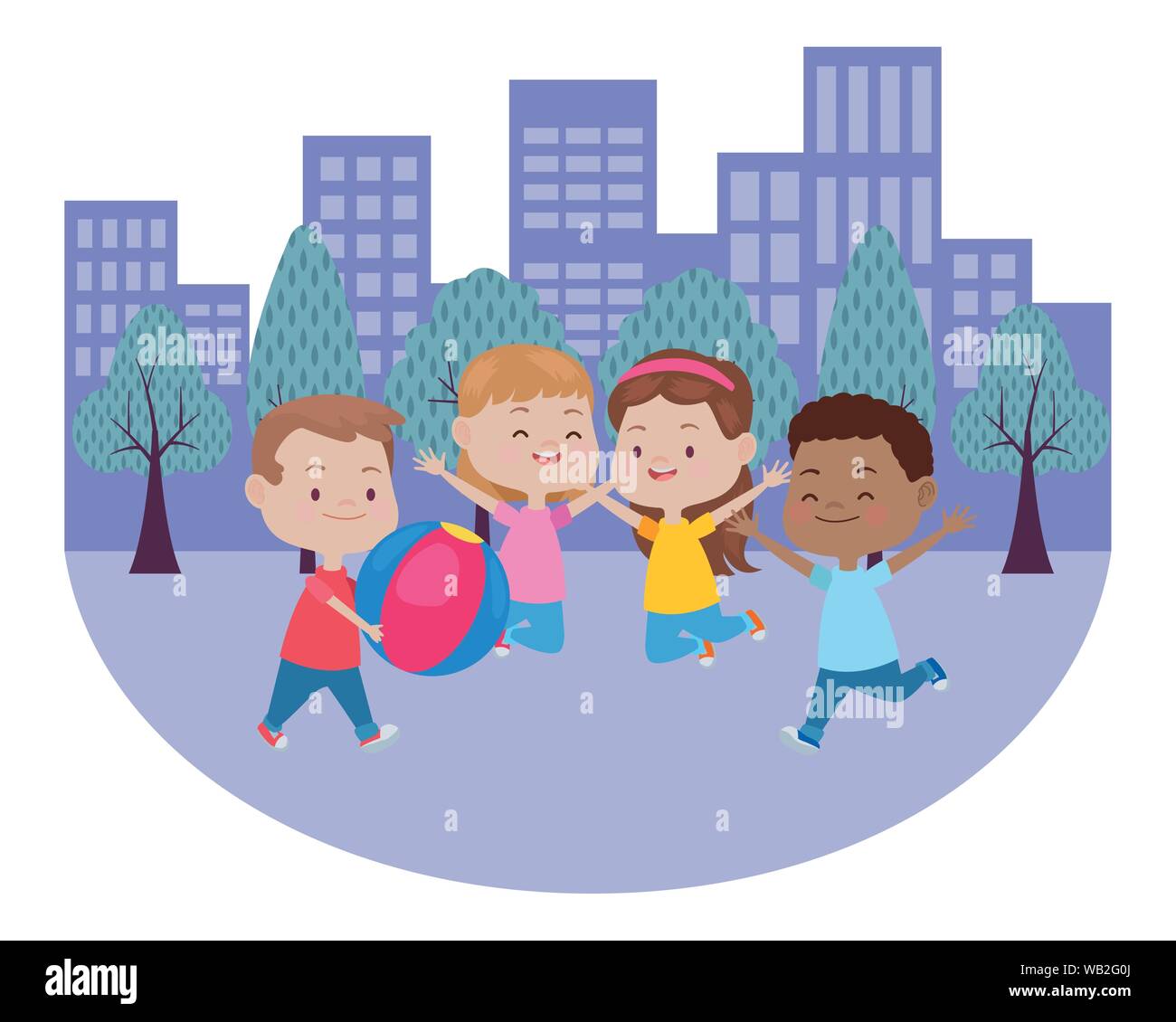 Cute happy kids having fun Stock Vector Image & Art - Alamy