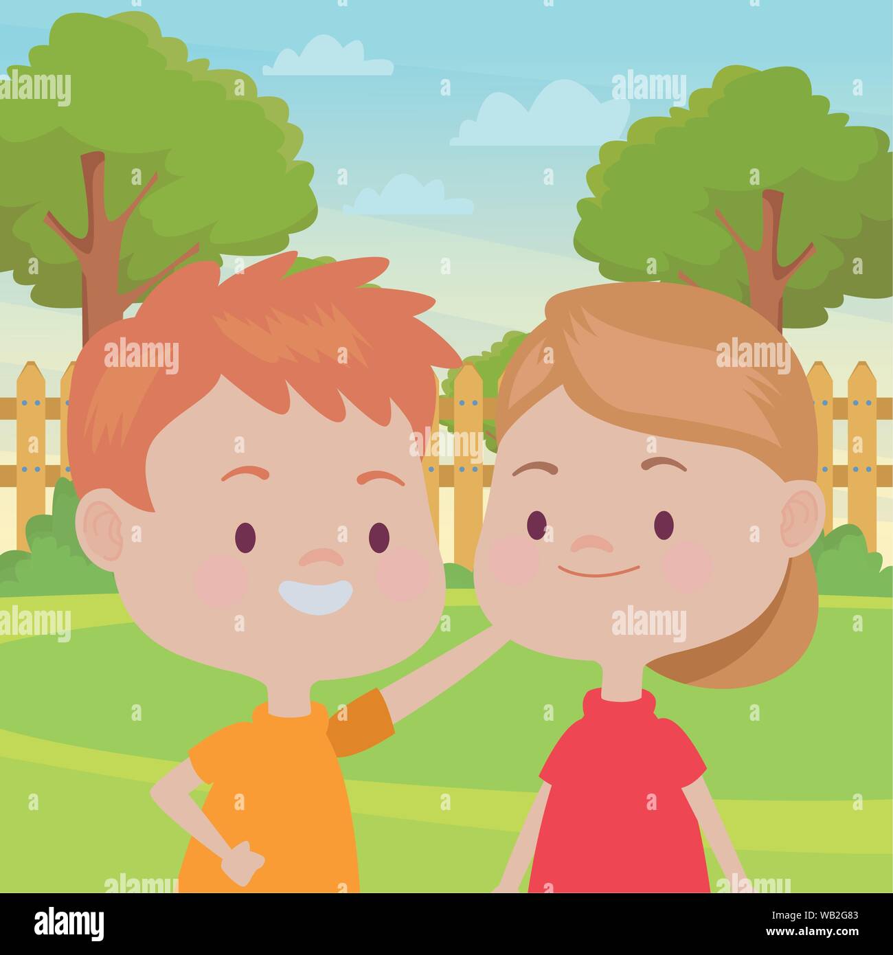 Cute happy kids having fun cartoons Stock Vector Image & Art - Alamy