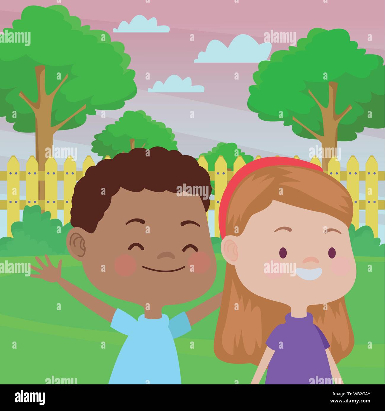 Cute happy kids having fun cartoons Stock Vector Image & Art - Alamy