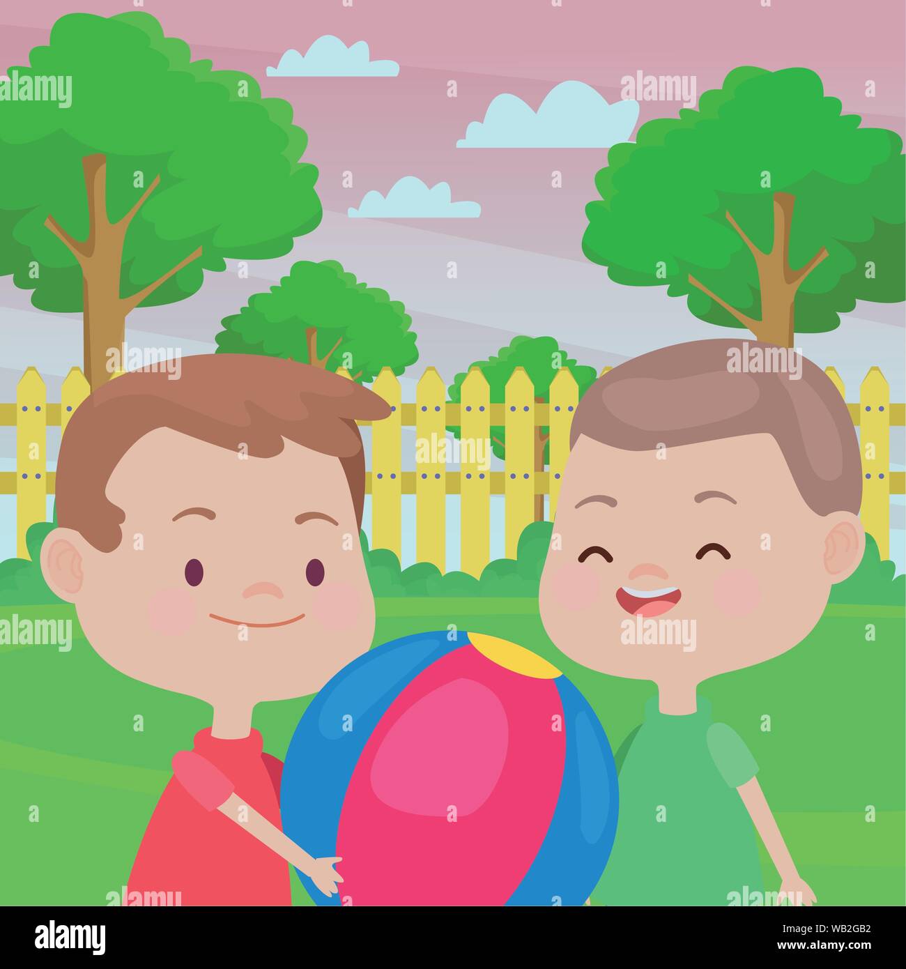 Cute happy kids having fun cartoons Stock Vector Image & Art - Alamy