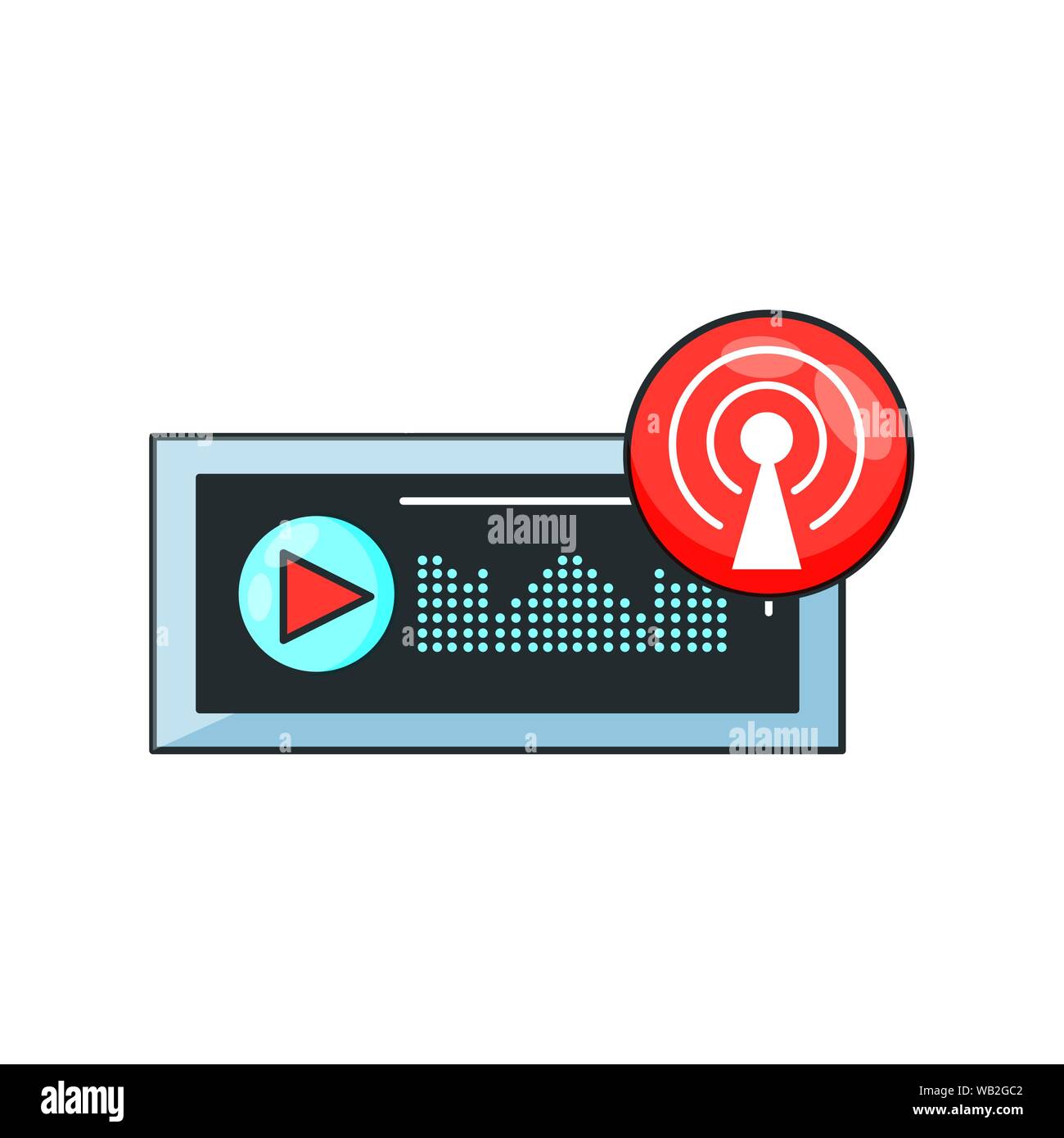 audio player display with sound graohic vector illustration design ...
