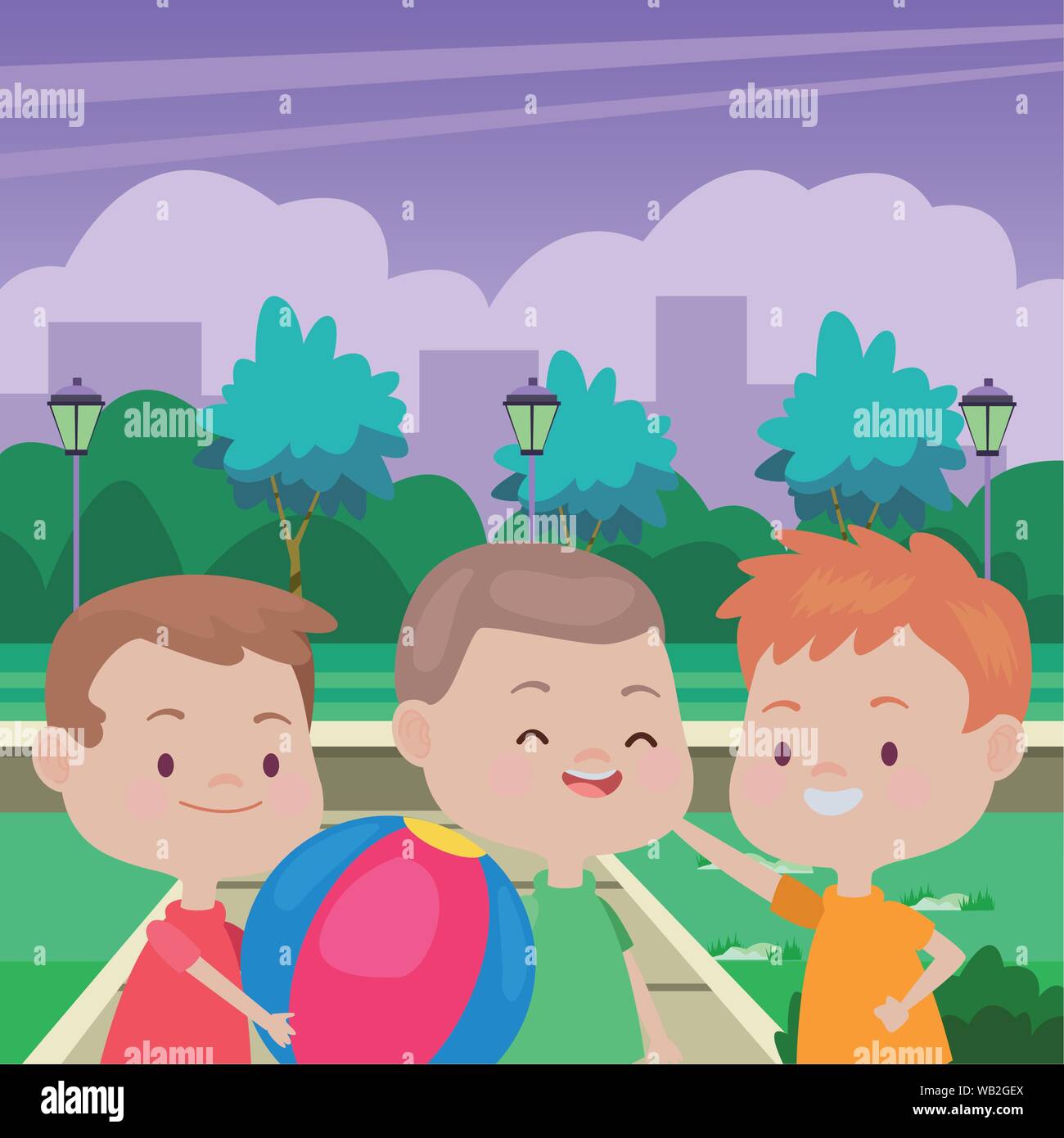 Cute happy kids having fun Stock Vector Image & Art - Alamy