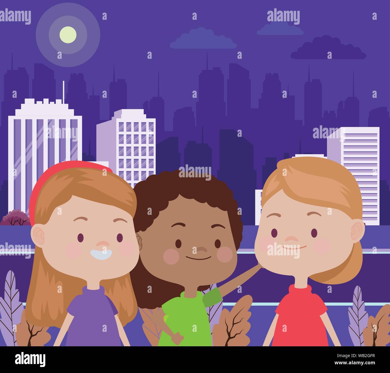 Cute happy kids having fun cartoons Stock Vector Image & Art - Alamy