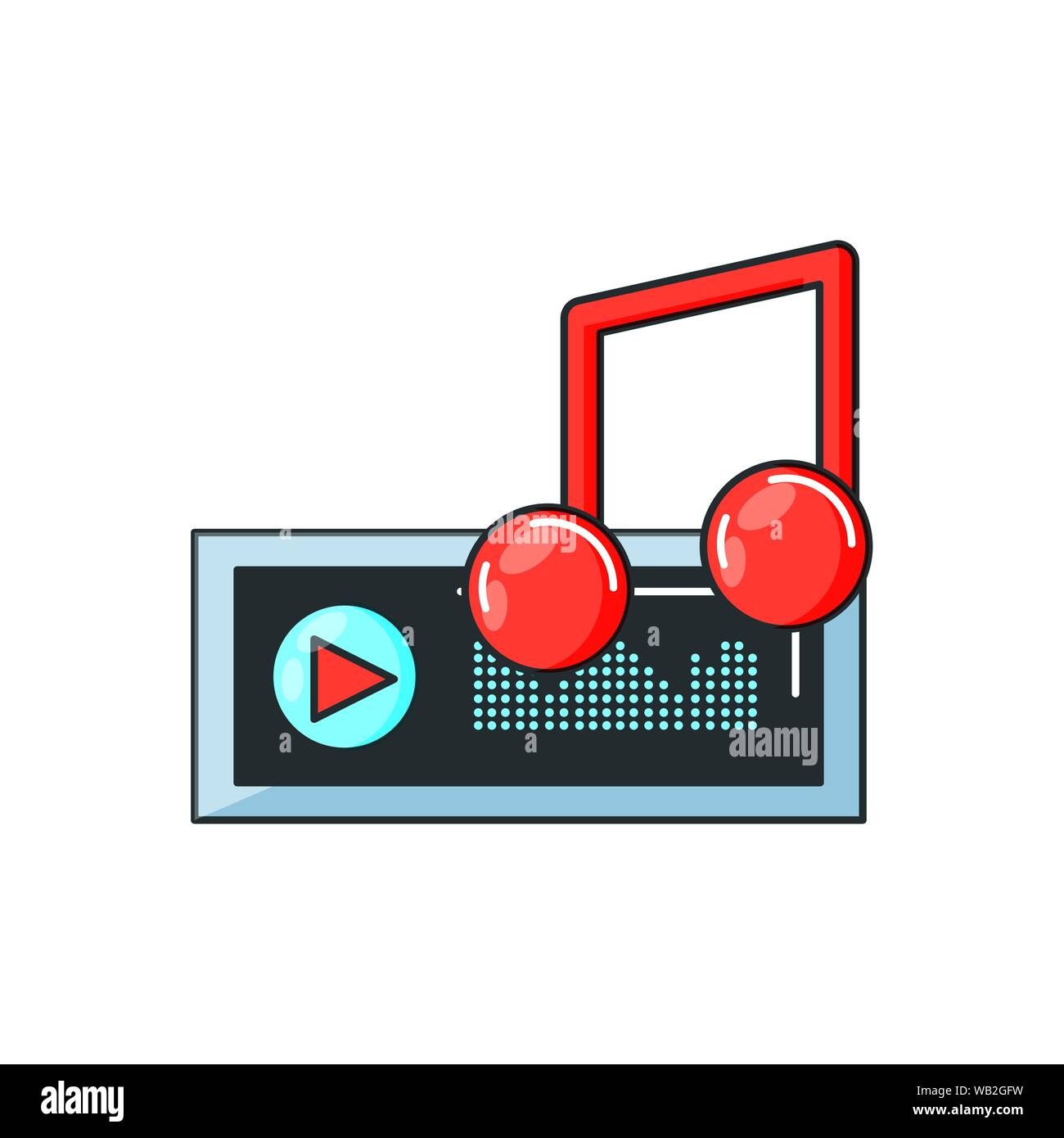 audio player display with sound graohic vector illustration design ...