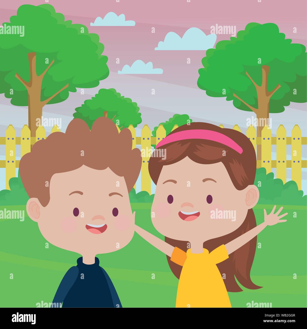 Cute happy kids having fun cartoons Stock Vector Image & Art - Alamy