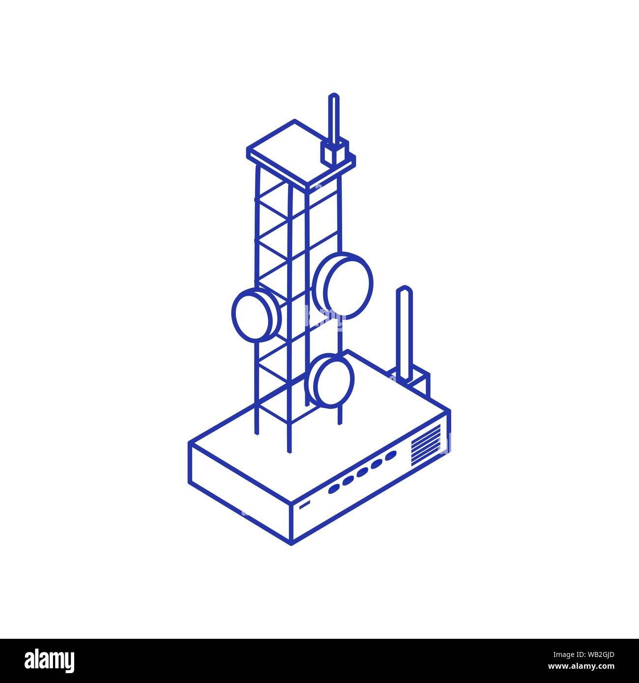 communication antena with router wifi vector illustration design Stock ...