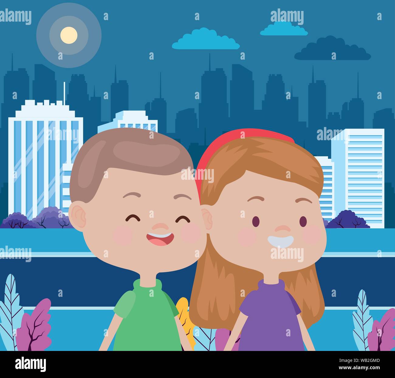 Cute happy kids having fun cartoons Stock Vector Image & Art - Alamy