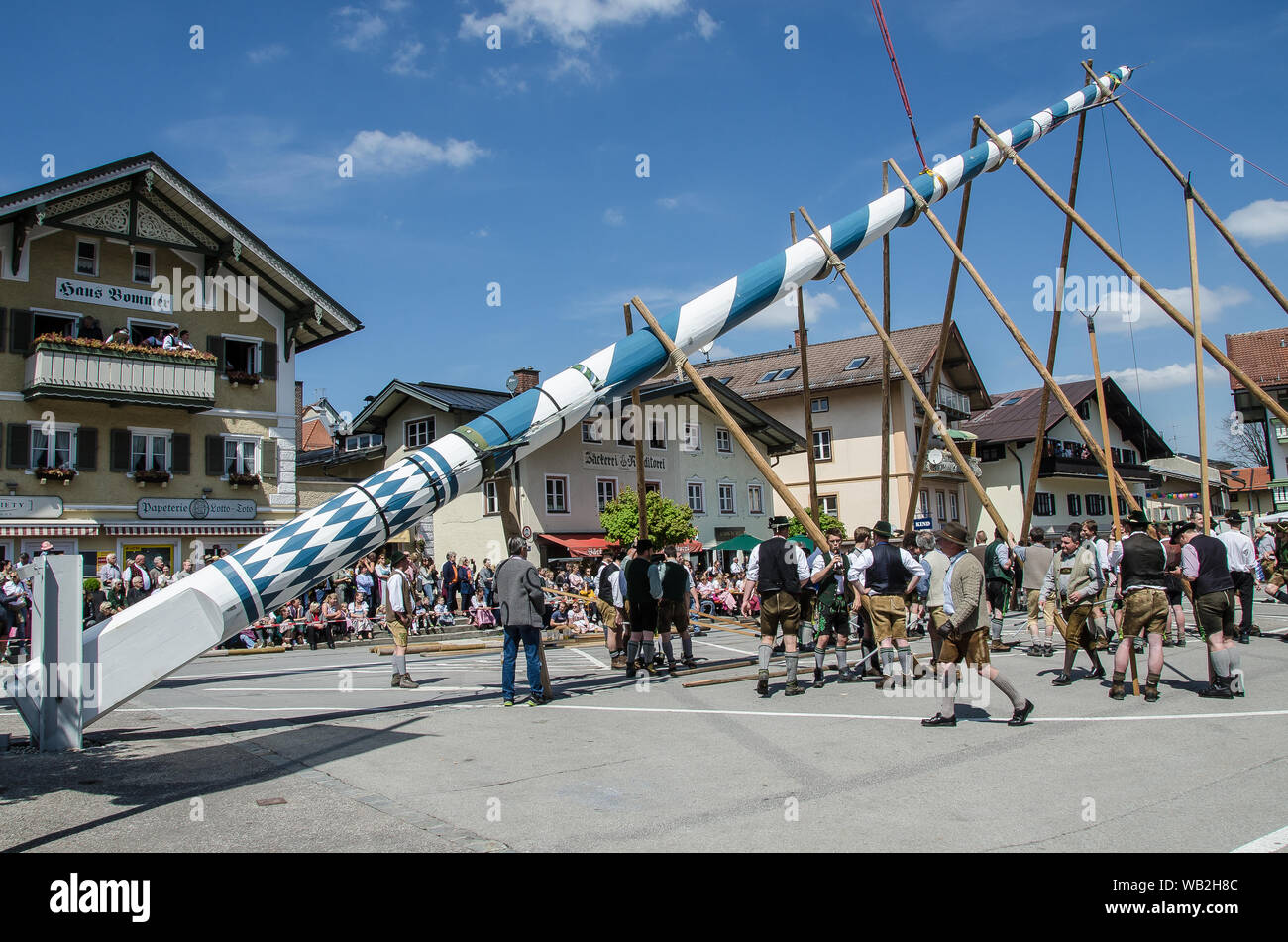 Putting up the maypole hi-res stock photography and images - Alamy