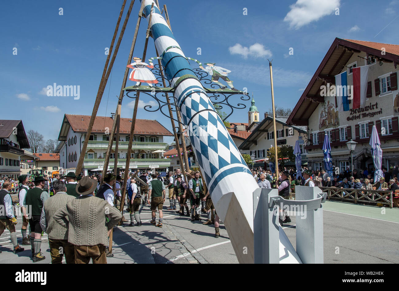 Setting up a maypole hi-res stock photography and images - Alamy