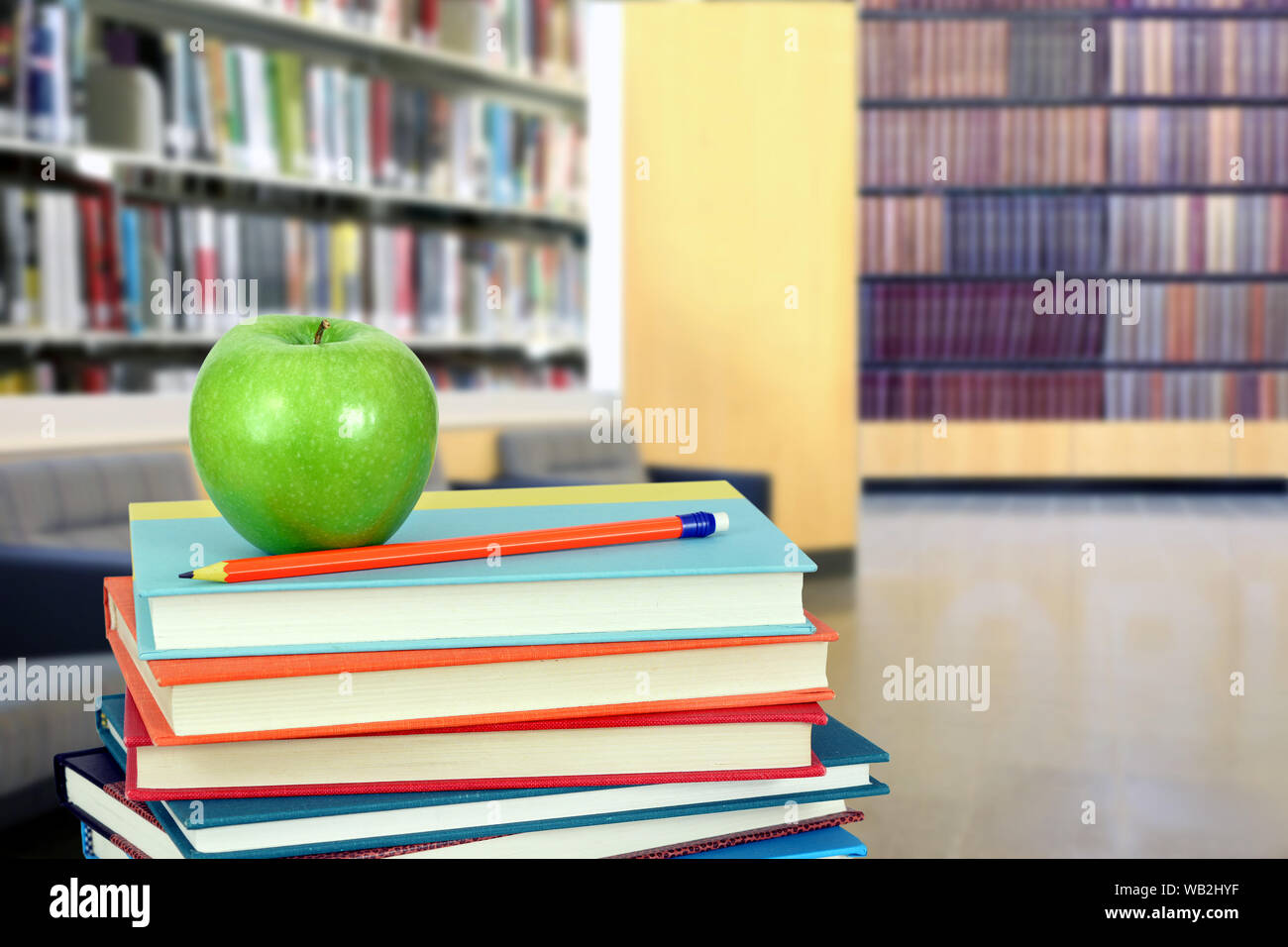 library and back to school concept with book Stock Photo - Alamy