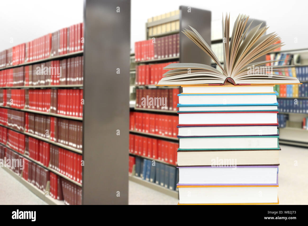 inside library with books for education concept Stock Photo - Alamy